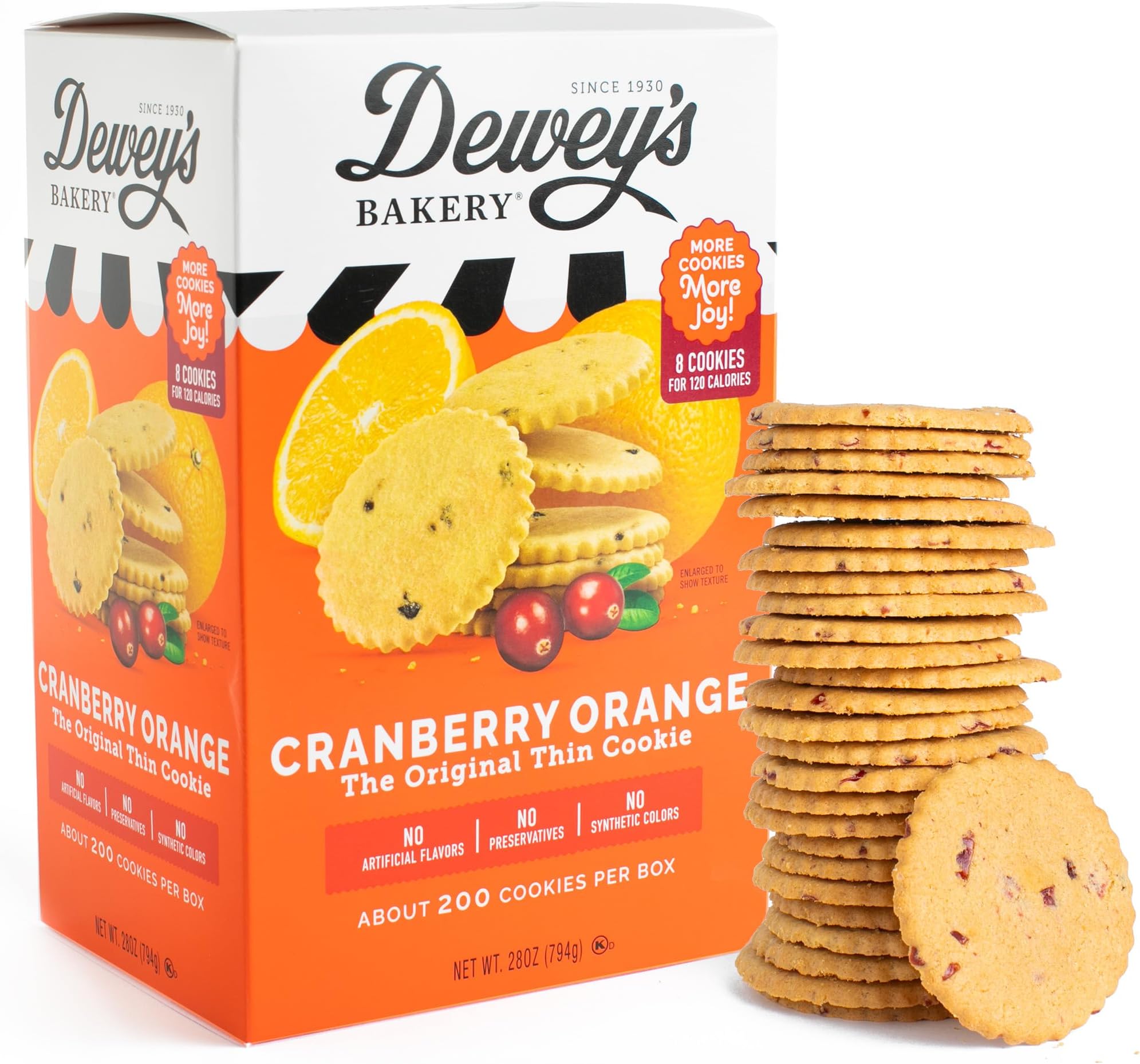 Amazon.com: Dewey's Bakery Cranberry Orange Moravian Style Thin Cookies ...
