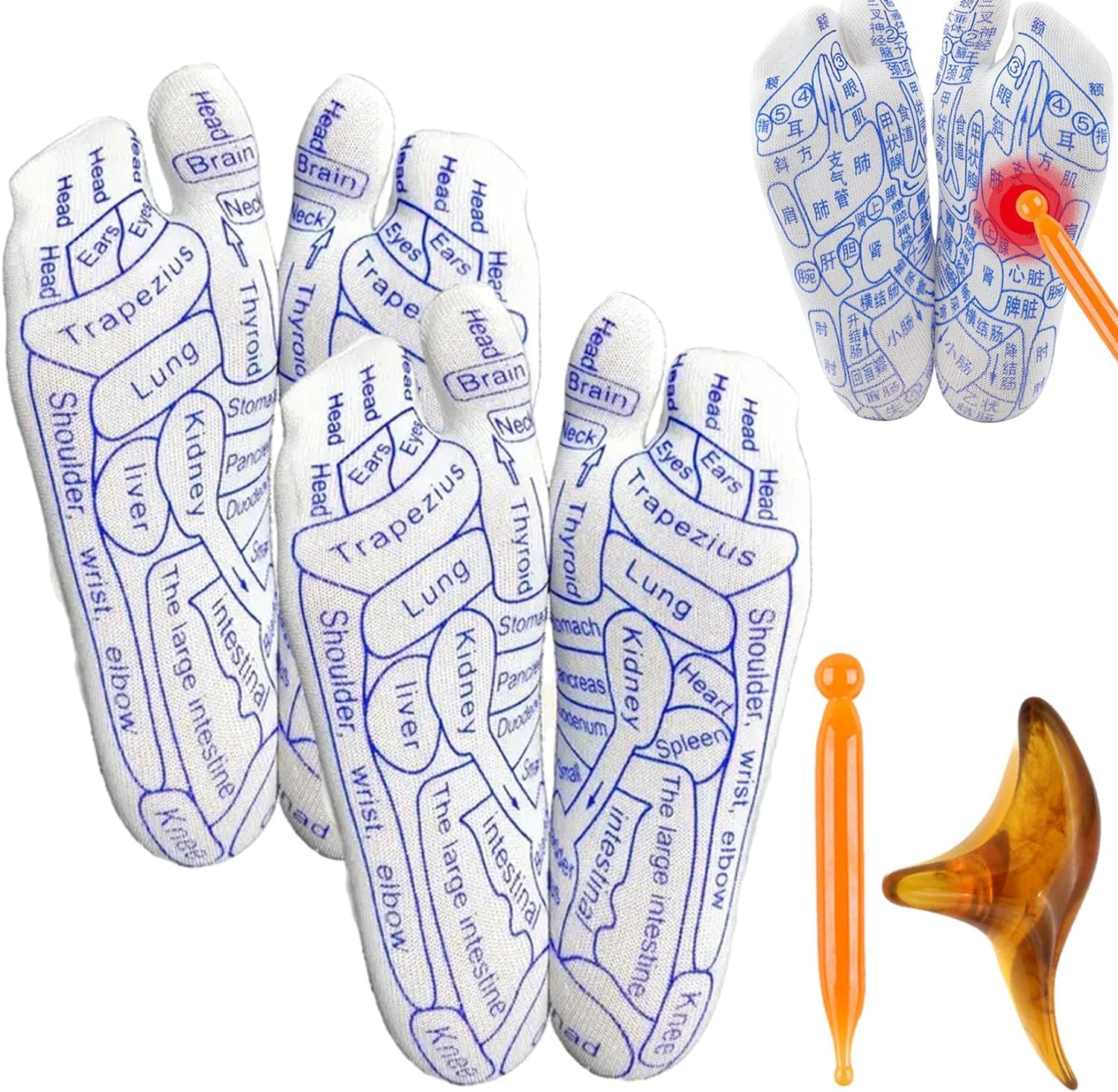 Amazon.co.jp: 2024 New Reflexology Socks with Massage Tool, Reflexology Socks with Trigger Point ...