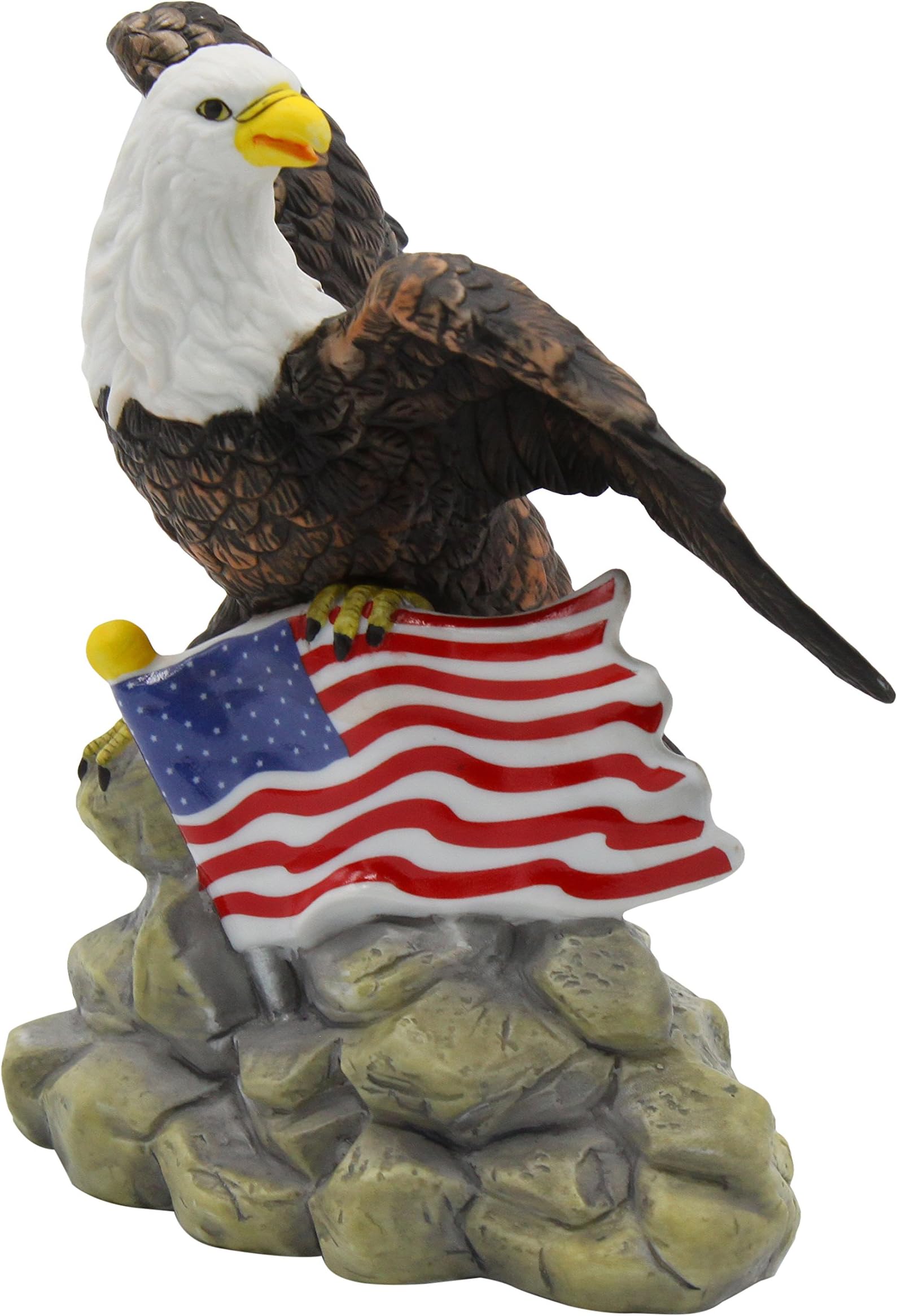 Amazon.com: Lipco Polyresin Eagle with Flag Figurine, 5-inch Height ...