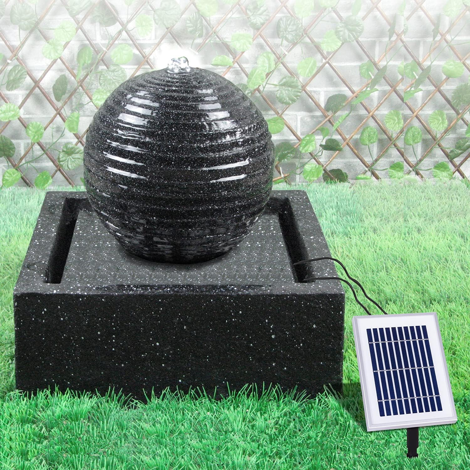 Solarbrunnen Lotus Solarspringbrunnen mit Memoryfunktion Garten Brunnen ...