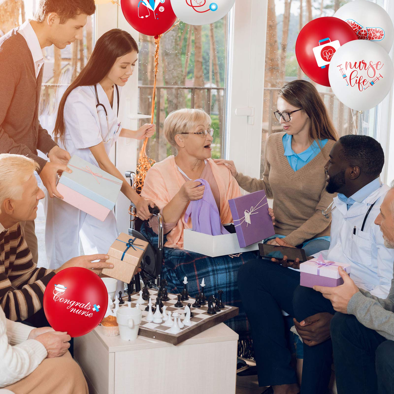 Snapklik.com : Skylety 48 Pieces Nurse Balloons 12 Inch Congrats ...