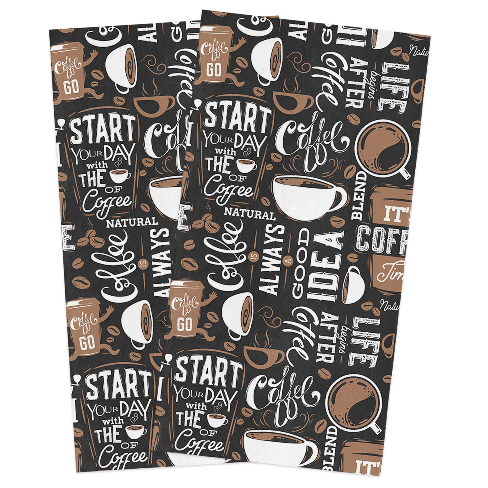 Amazon.com: Hokiten Kitchen Towel Set, Coffee Theme Fast Drying ...