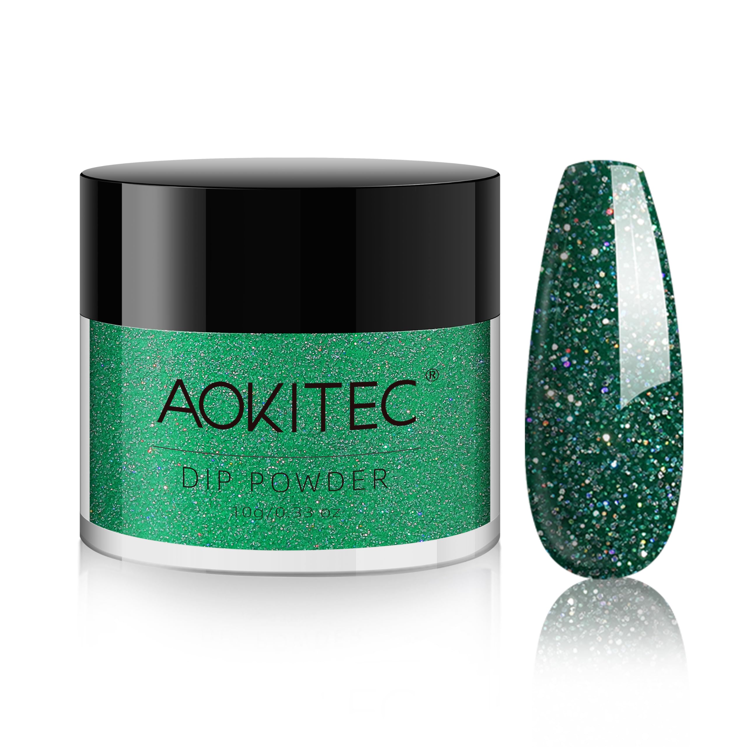 Amazon.com: Aokitec Sparkling Green Dip Powder, 1OZ Pigment Pro Nail ...