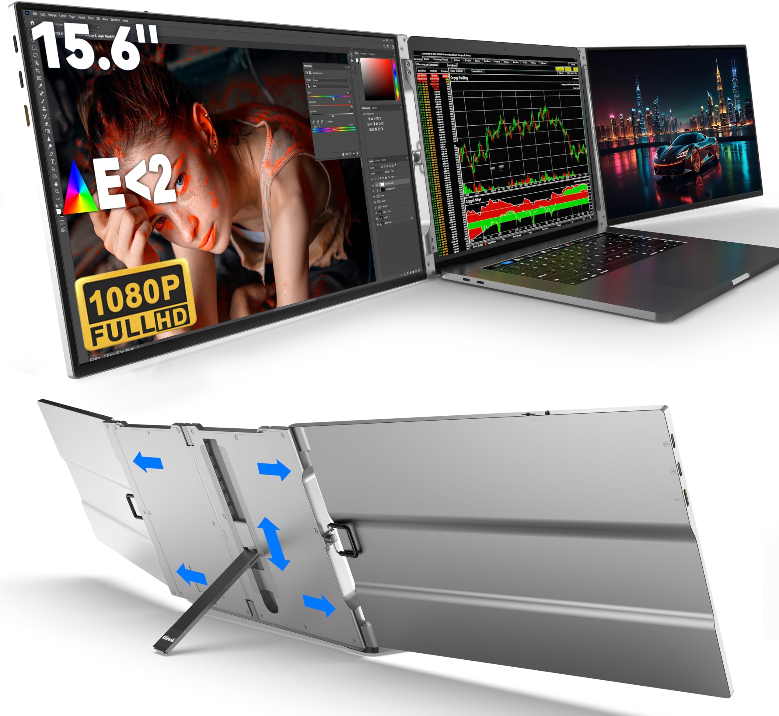 Amazon.com: Oiiwak OK15 Two Laptop Screen Extender 15.6 Inch FHD 1080P ...