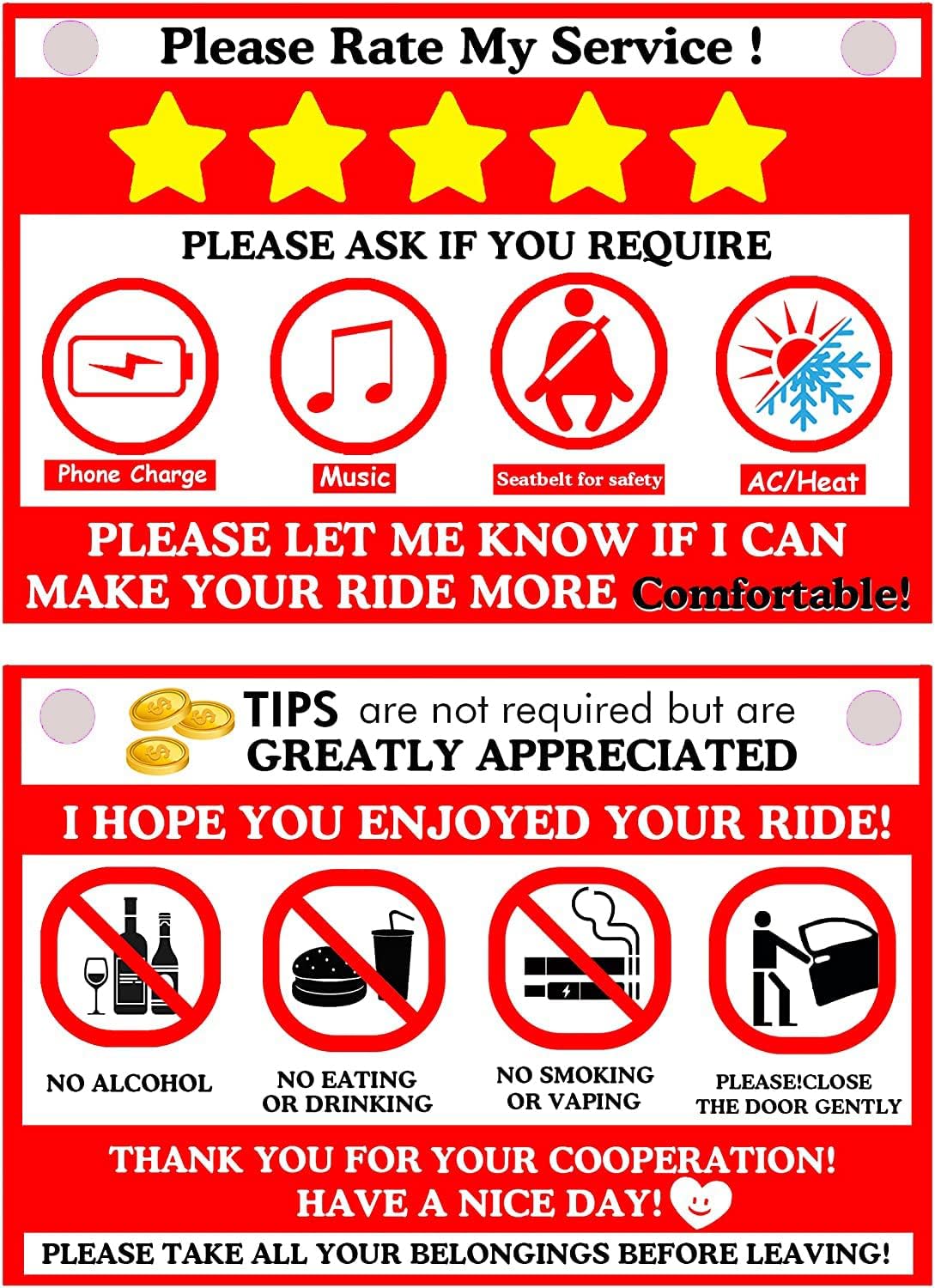 Amazon.com: 4 Pack Driver Appreciated Signs Driver Signs Tip,No Smoking ...