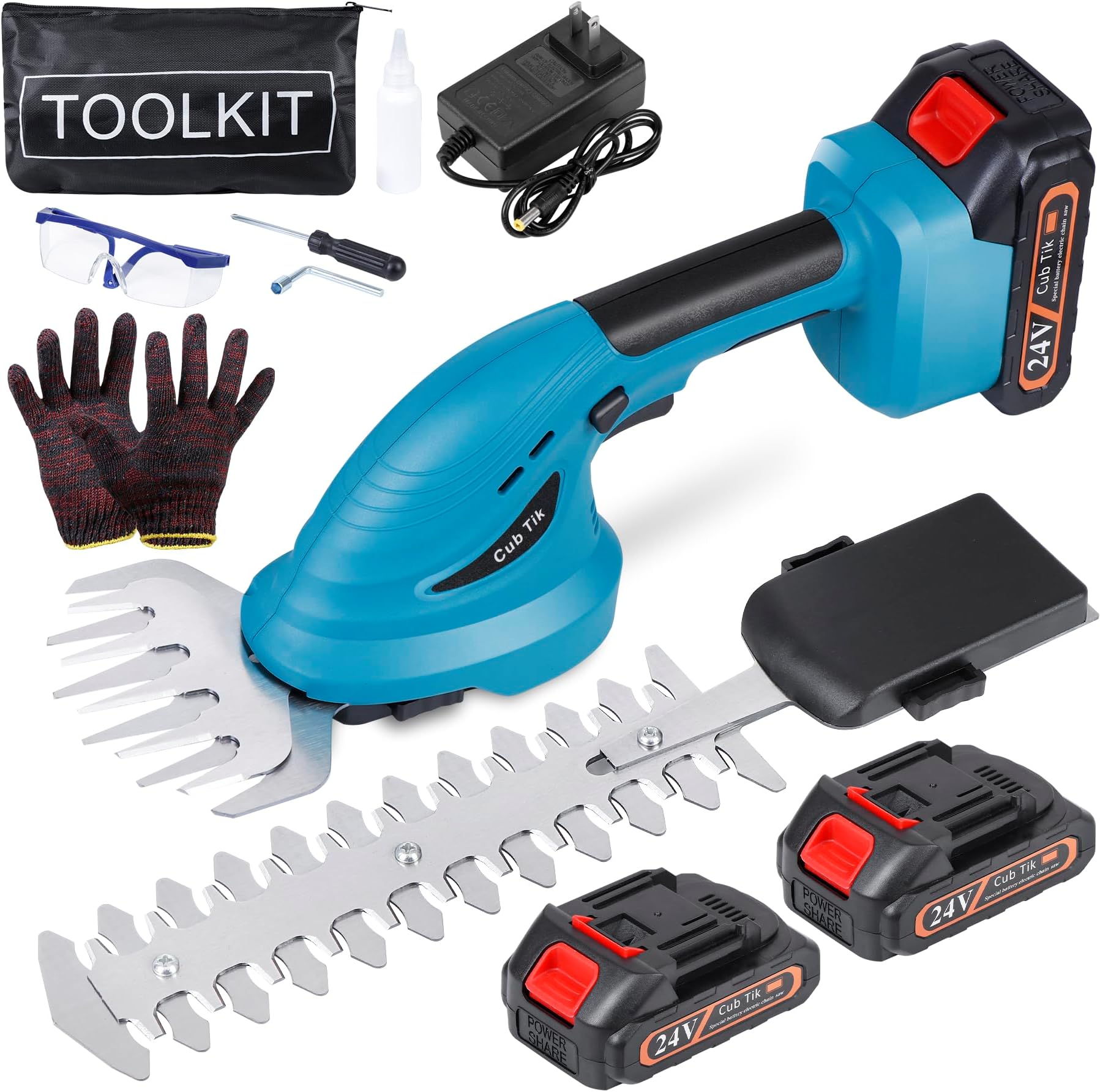 Amazon.com : Cordless Hedge Trimmer - 2 Pack 21V Battery with Charger ...