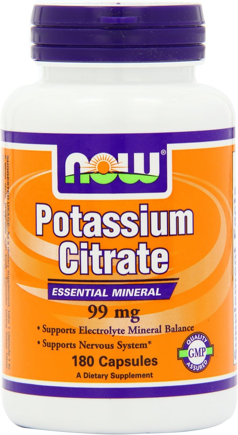 Amazon.com: NOW Potassium Citrate 99 mg,180 Capsules : Health & Household