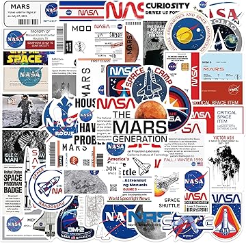 Amazon.com: NASA Space Stickers for Kids Water Bottle, 50pcs Cool ...