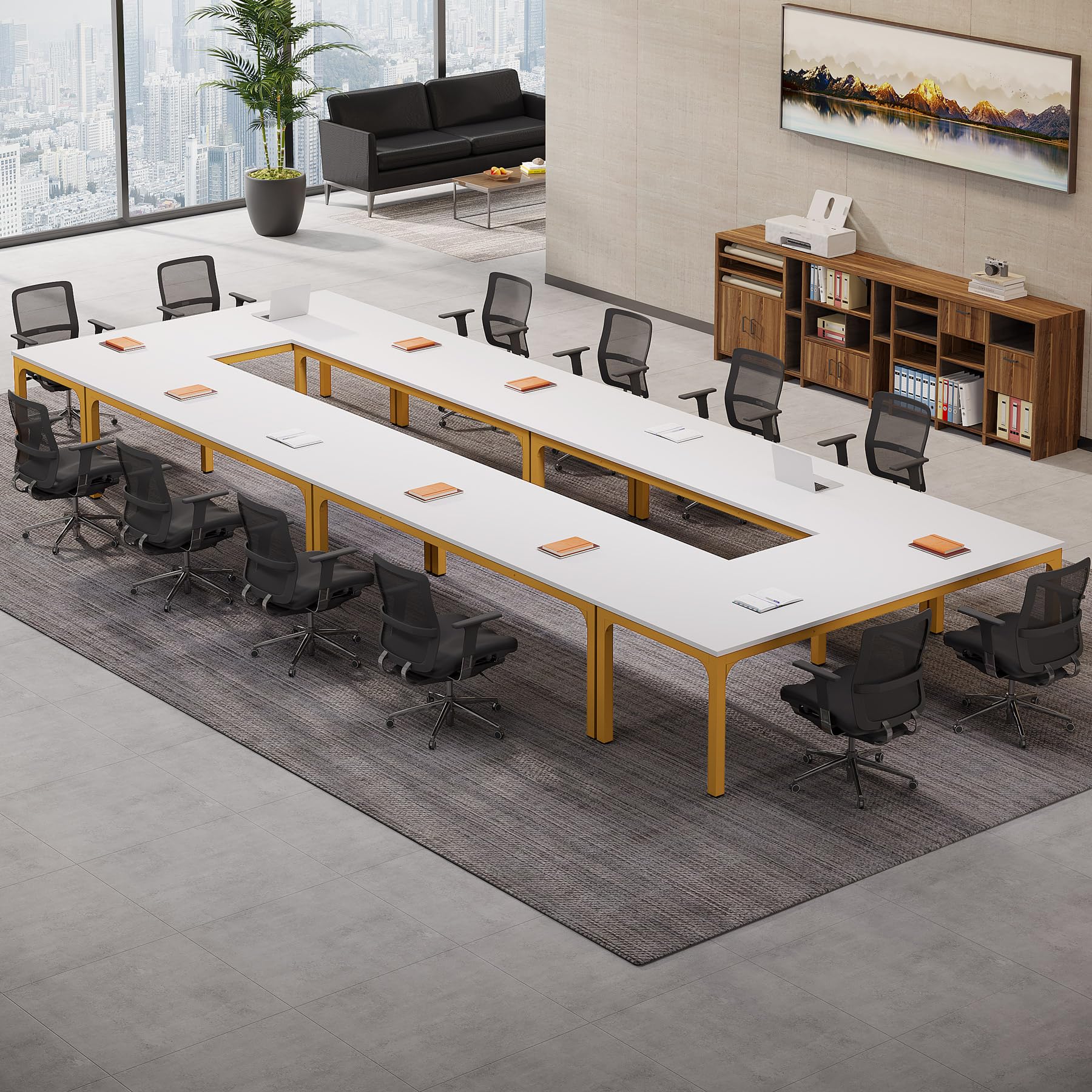 Amazon.com: Tribesigns 6.5 FT Conference Room Table, 78.74" W x 27.56 ...