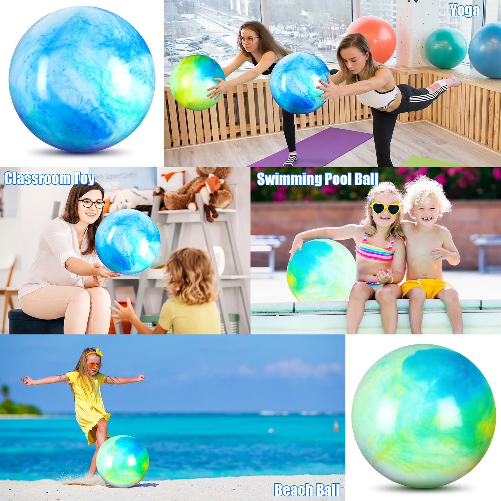 Snapklik.com : Deekin 2 Pcs 15 Inch 18 Inch Marbleized Bouncy Balls Large Hedstrom Ball ...