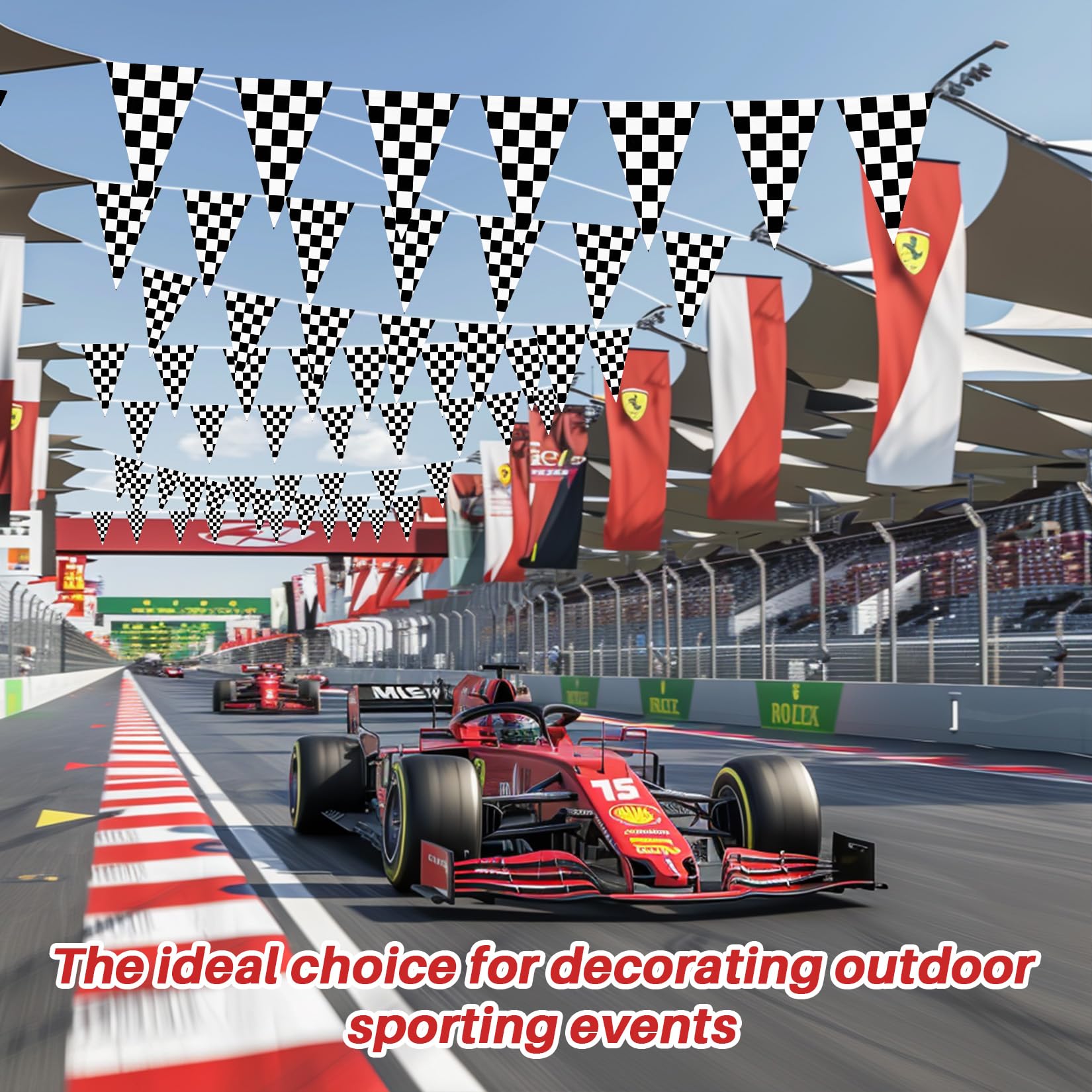 Snapklik.com : 98 Feet Black And White Checkered Flag Banner ...