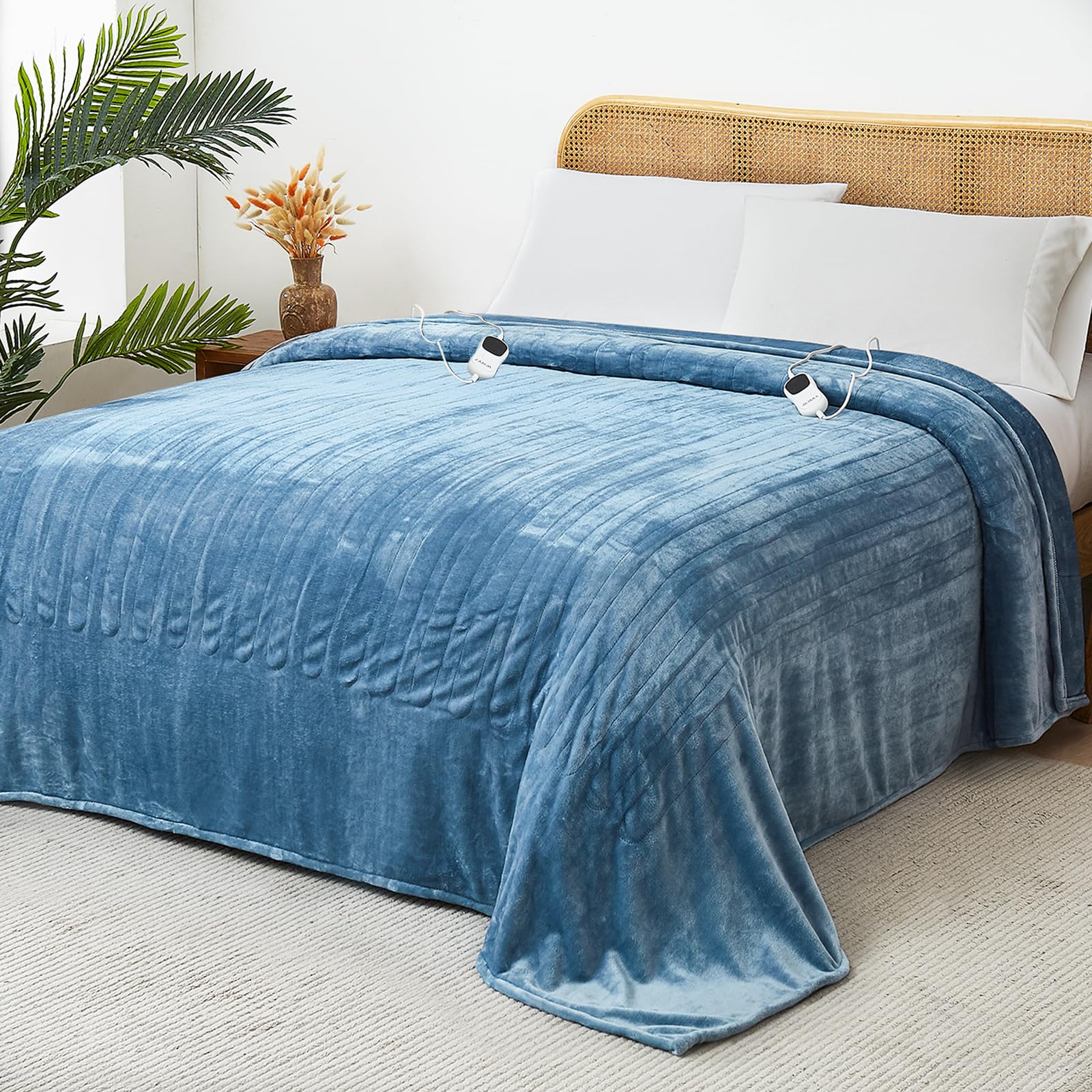 Amazon.com: JKMAX Electric Heated Heating Blanket - Heated Bed Blanket ...