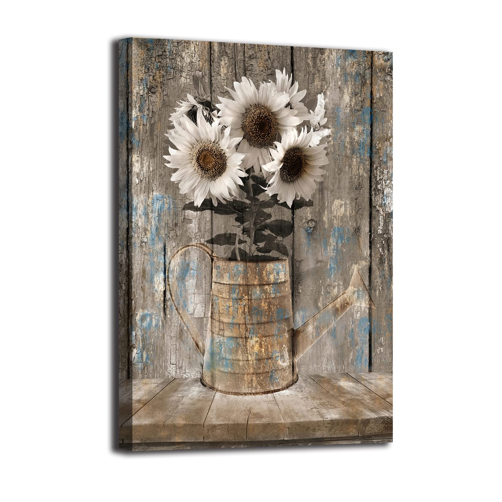 Amazon.com: Rustic Farmhouse Sunflowers Wall Art Flowers Wall Art ...