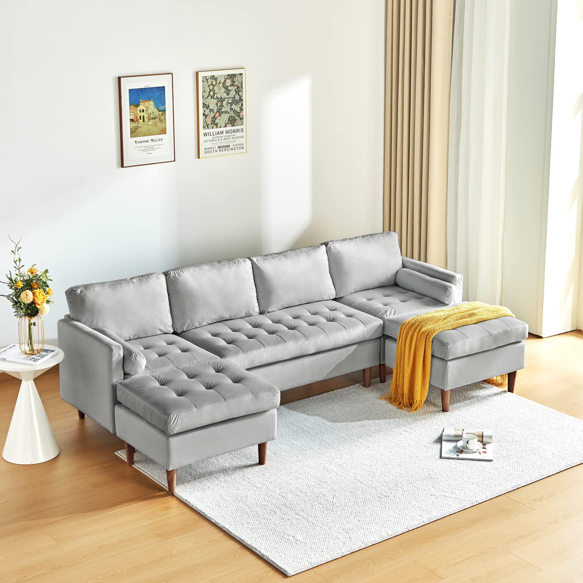 Amazon.com: Modern Sectional Sofa Bed, L-Shape Sofa Chaise Lounge with ...