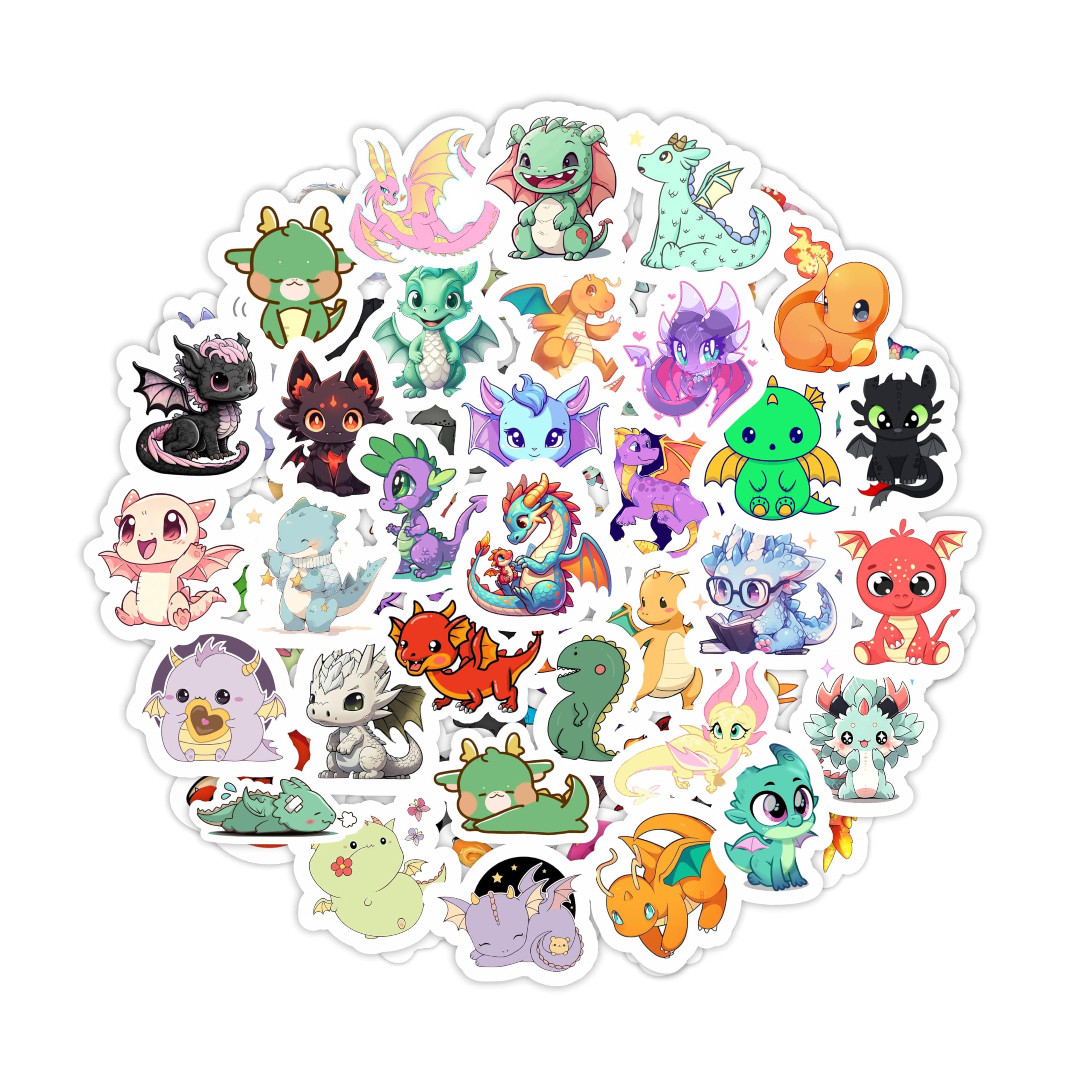 Amazon.com: 100Pcs Cute Dragon Stickers for Water Bottle and Laptop ...