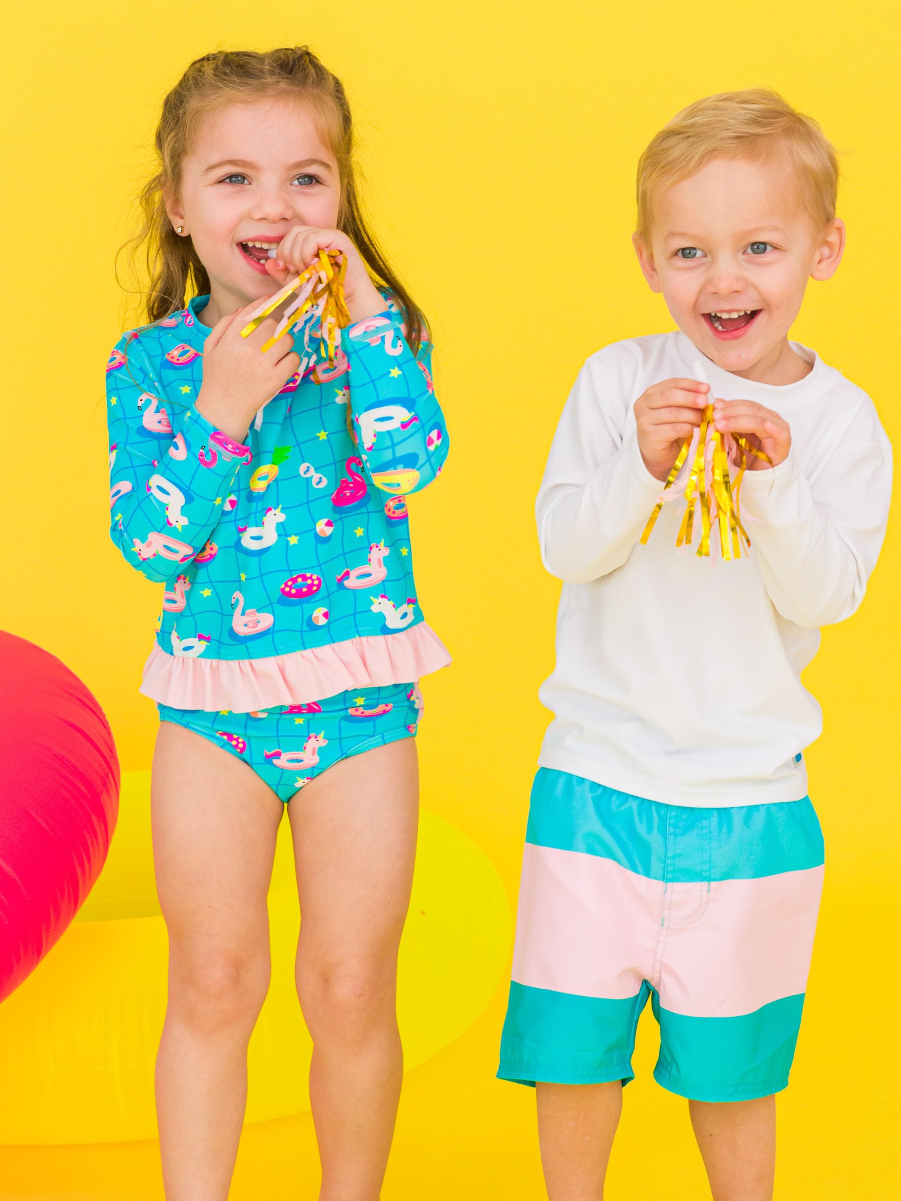 Snapklik.com : RuffleButts Baby/Toddler Girls Long Sleeve Rash Guard ...