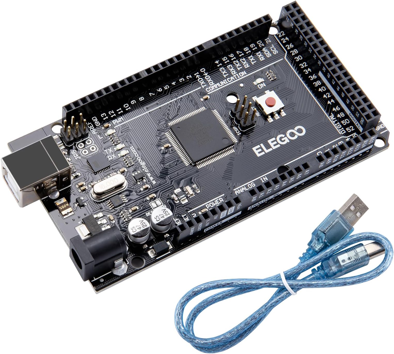 Elegoo LYSB01H4ZDYCE-ELECTRNCSMEGA 2560 R3 Board ATmega2560 ATMEGA16U2 ...