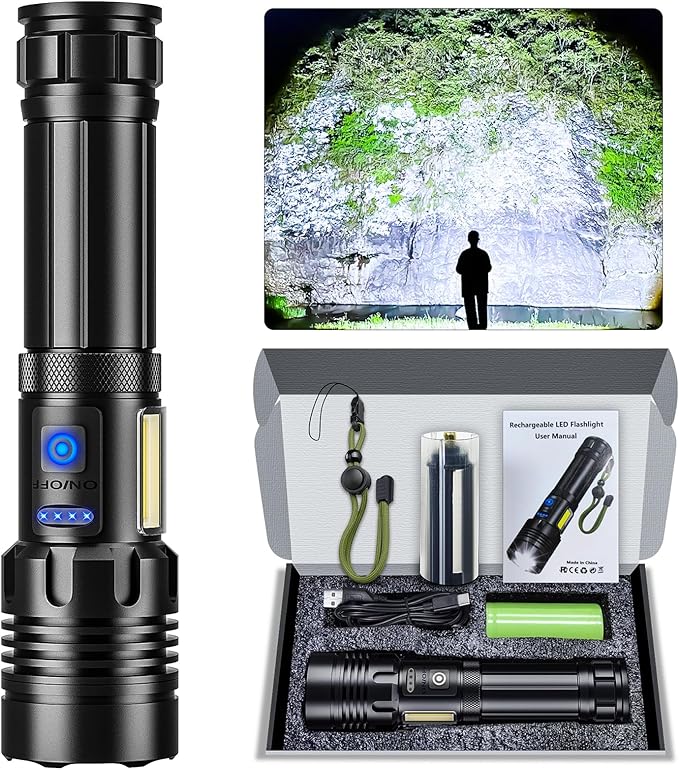 Rechargeable Flashlight 990000 High Lumens, Super Bright Led ...