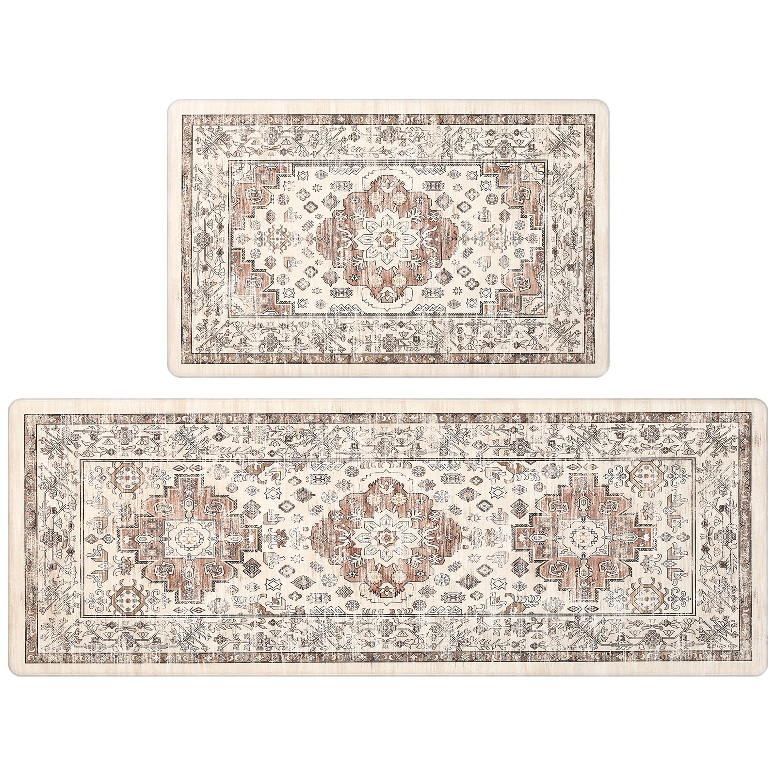 Amazon.com: Pauwer Anti Fatigue Kitchen Mat Set of 2 Non Slip Kitchen ...