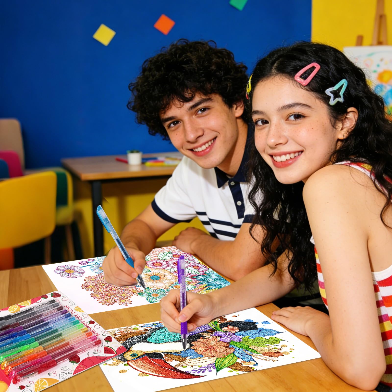 Snapklik.com : Sunacme 12 Colors Glitter Gel Pens,Glitter Pens Fine Tip ...