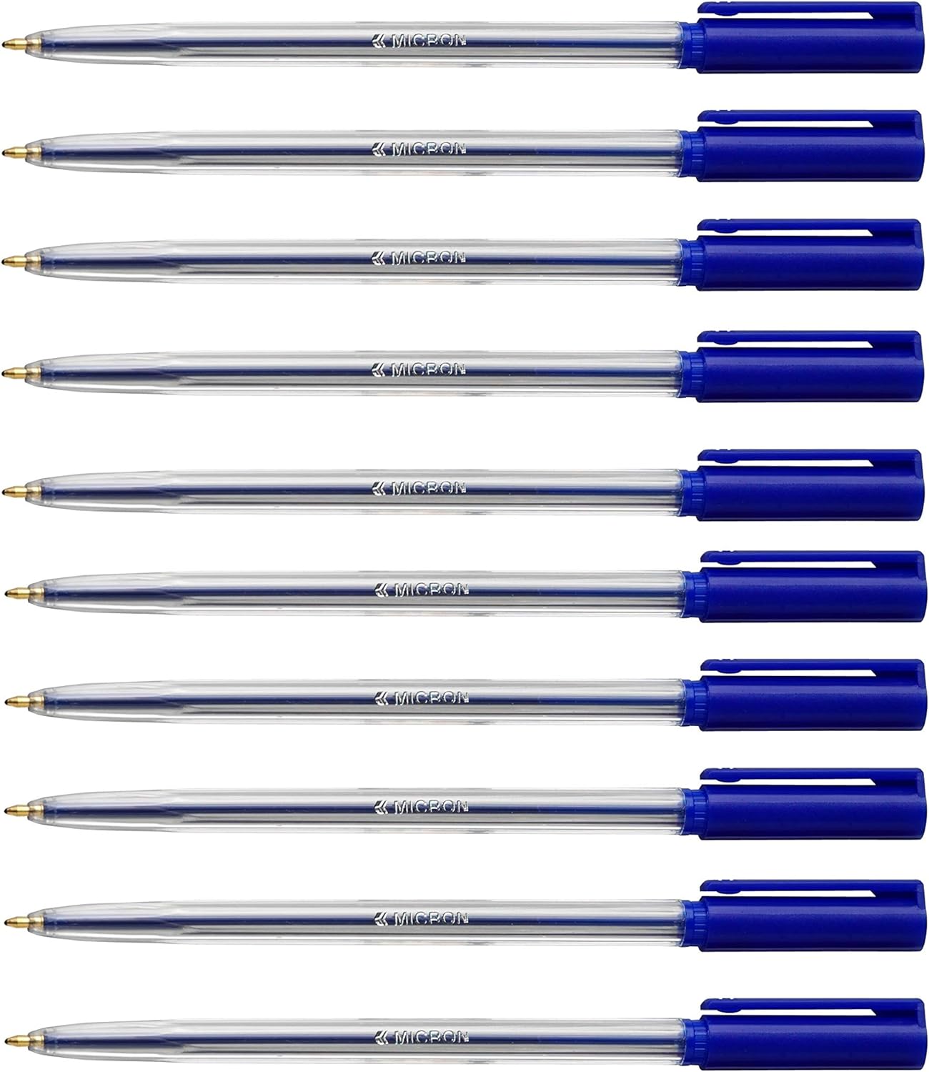 SMCO 10 BLUE MICRON BALLPOINT PENS BIROS Ball Point MEDIUM POINT ...