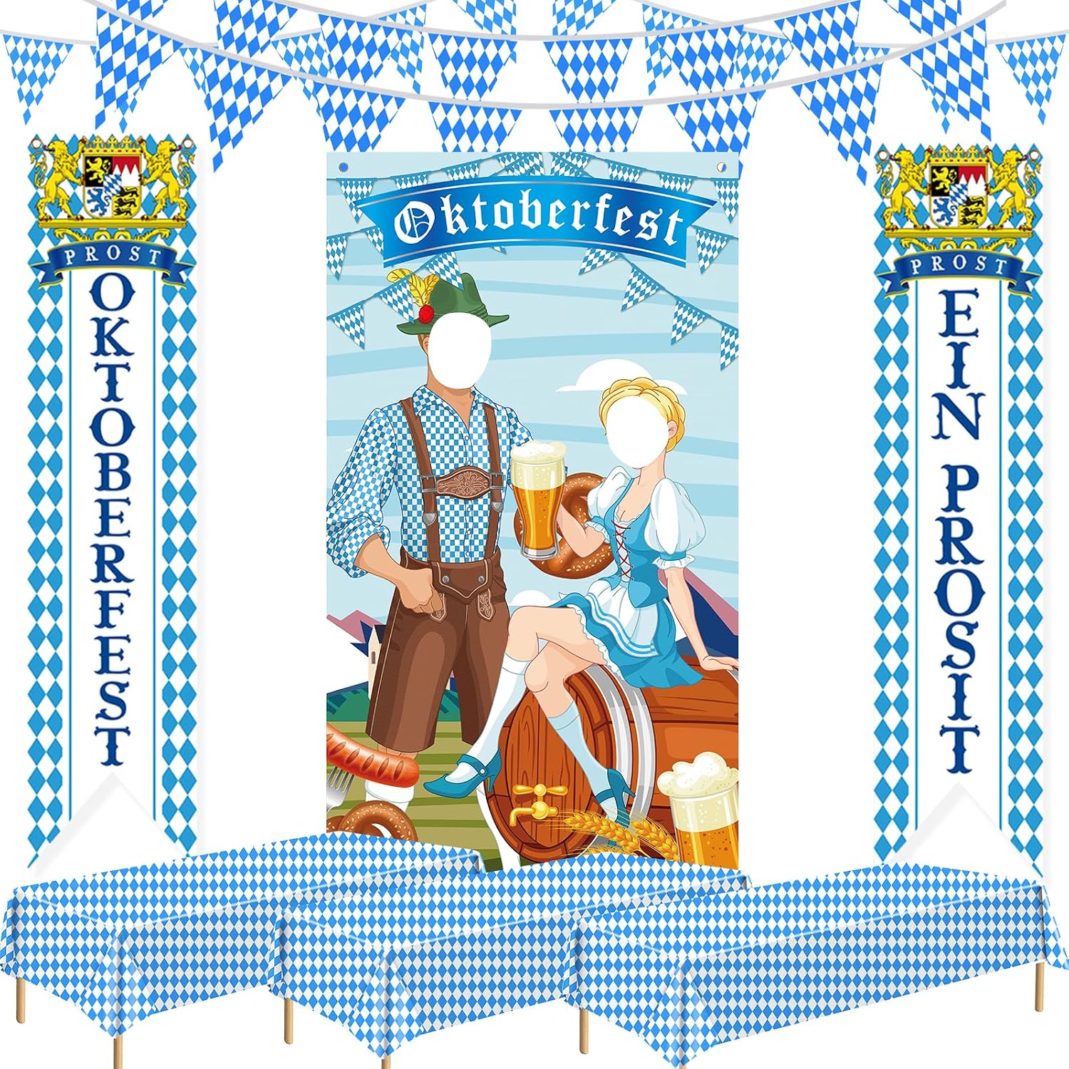 Amazon.com: Oktoberfest Decorations Kit Include 1 Photo Backdrop Porch ...