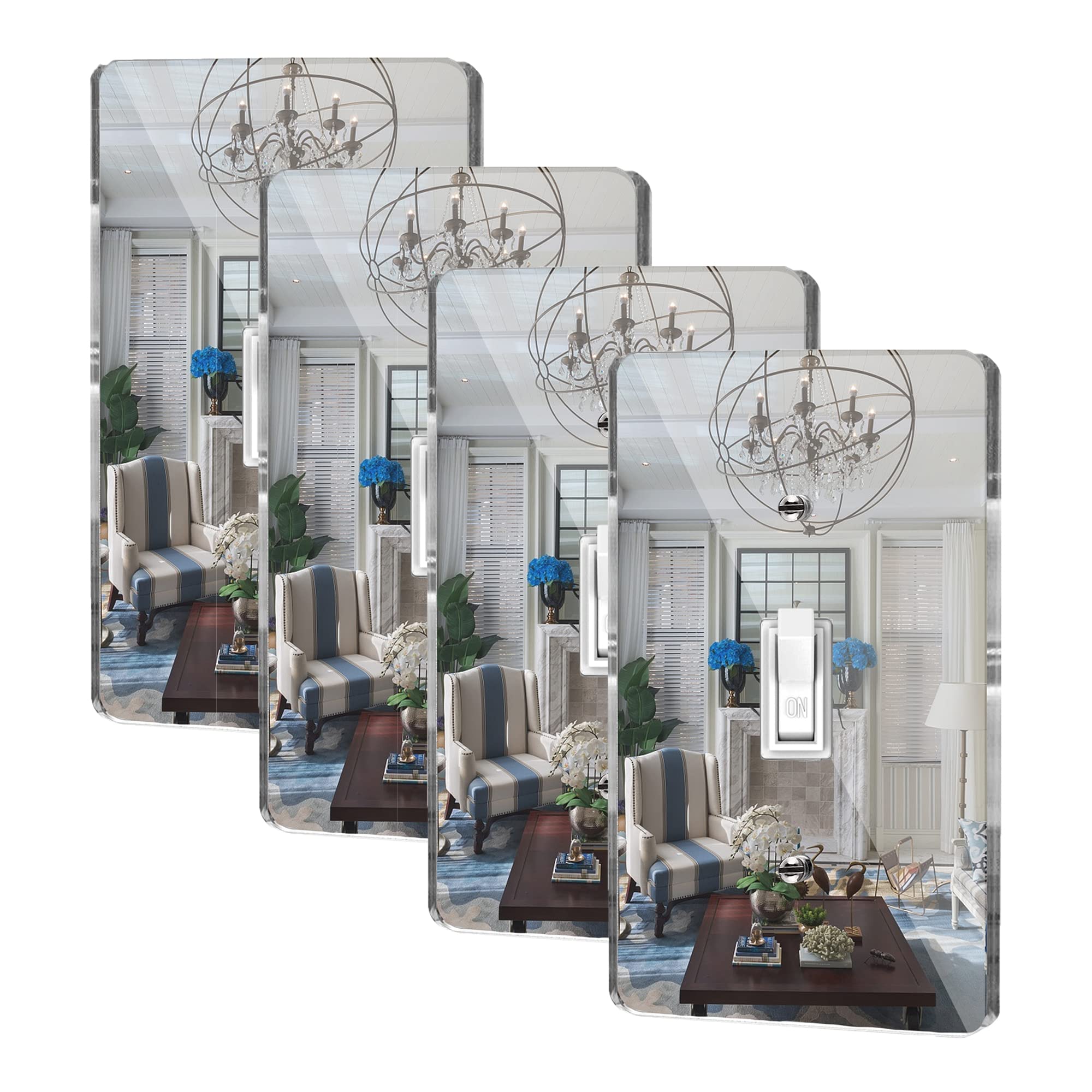 4PC Mirror Light Switch Plates Single Toggle 4.72" X 2.91" Switch Light ...