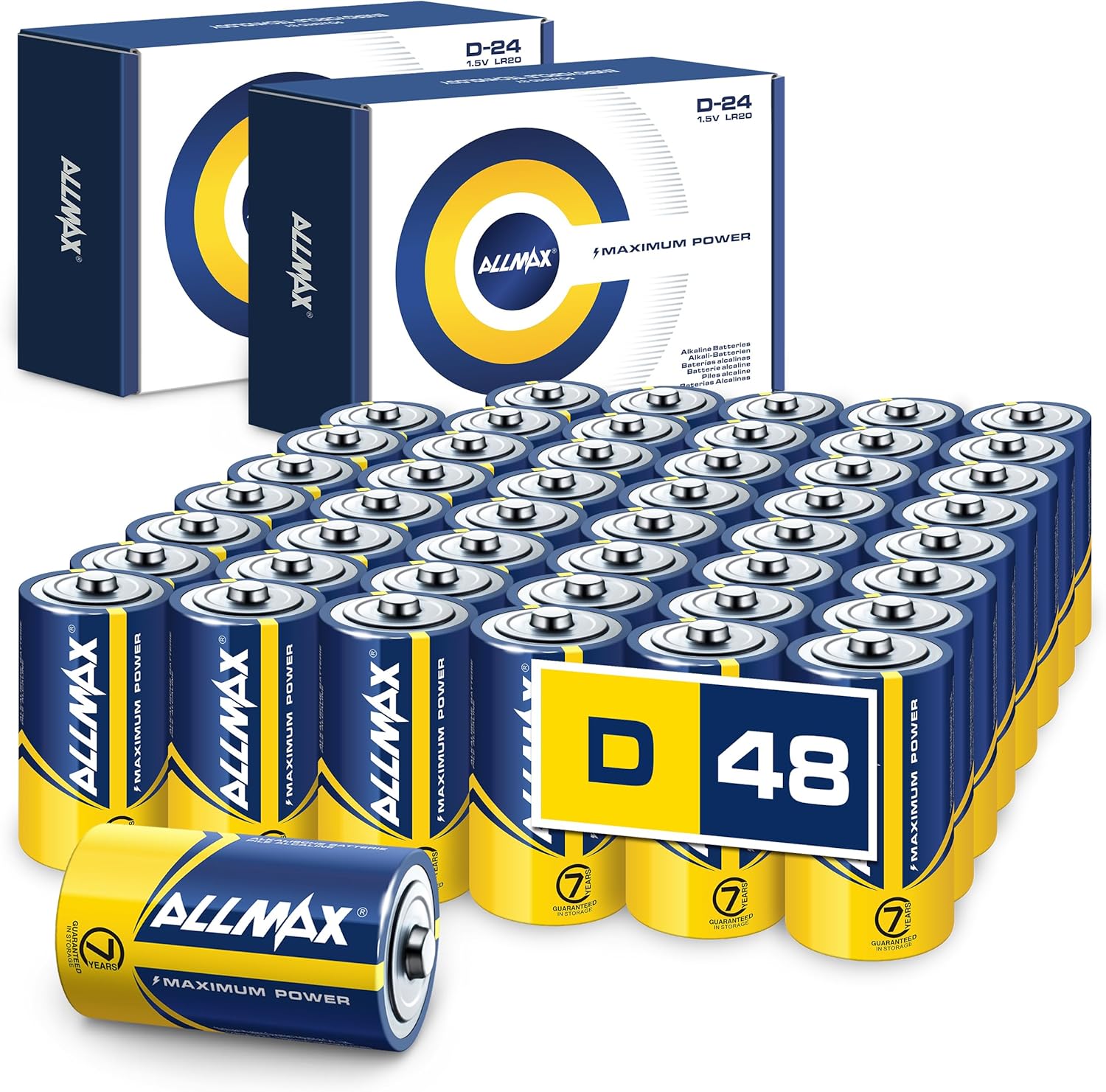 Amazon.com: Allmax D Maximum Power Alkaline Batteries (48 Count ...