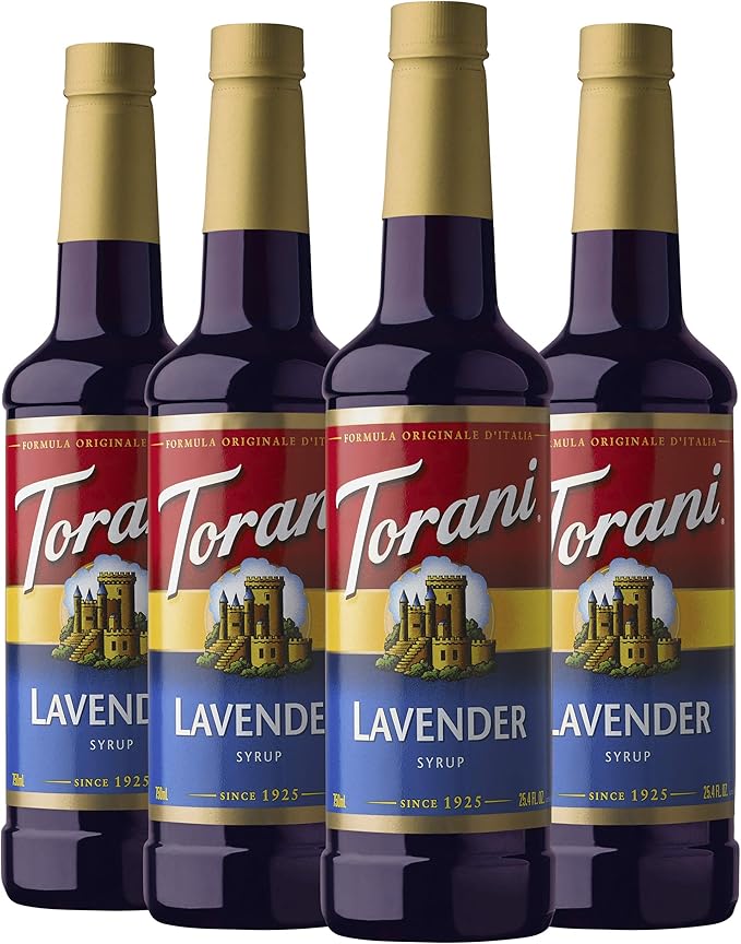 Torani Lavender Flavour Syrup, Pet (Plastic) Bottle, 750ml, 4 Count ...