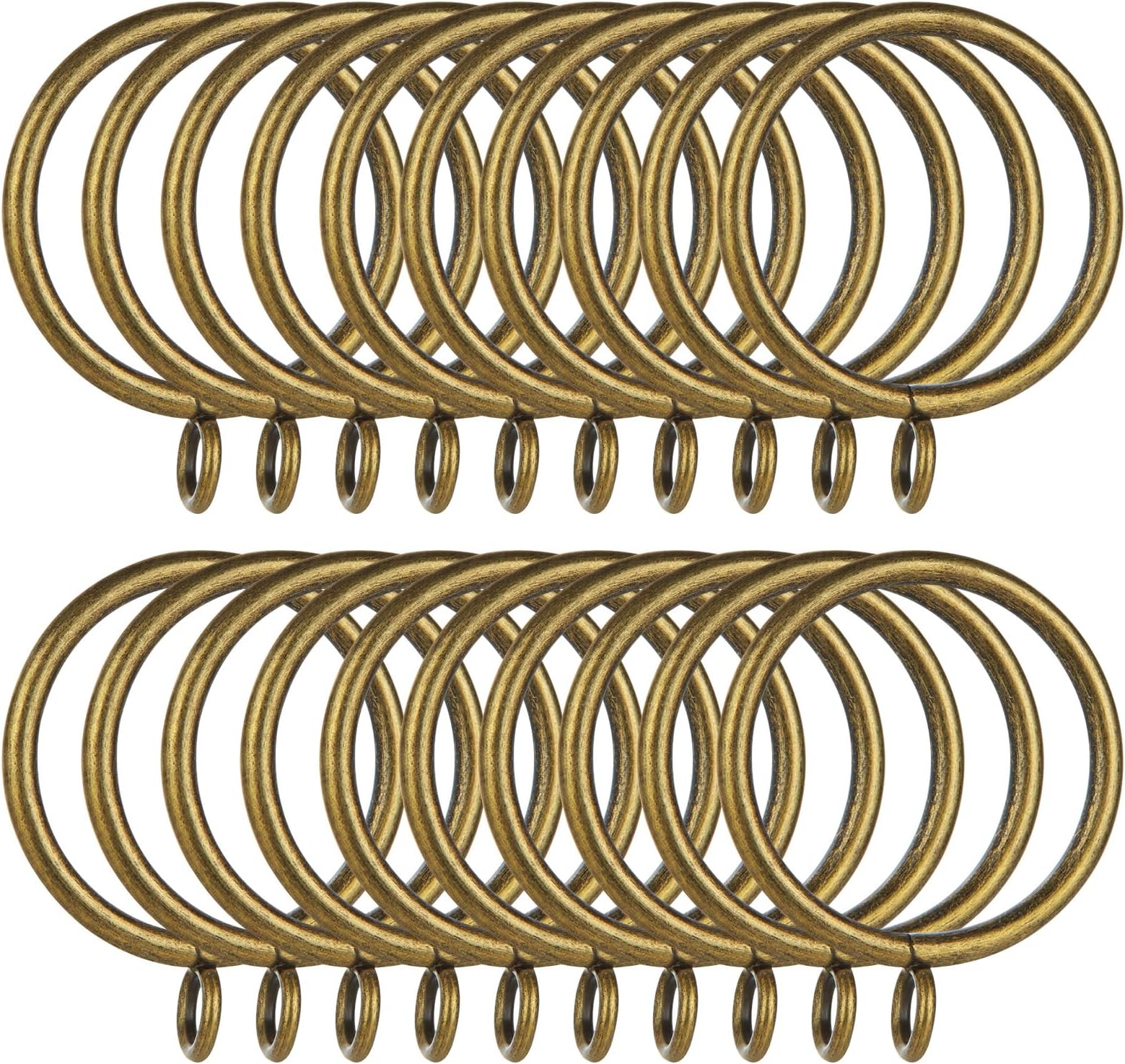 FWEEK 50 Pack 38mm Matte Gold Metal Curtain Rings with Hooks - Smooth ...