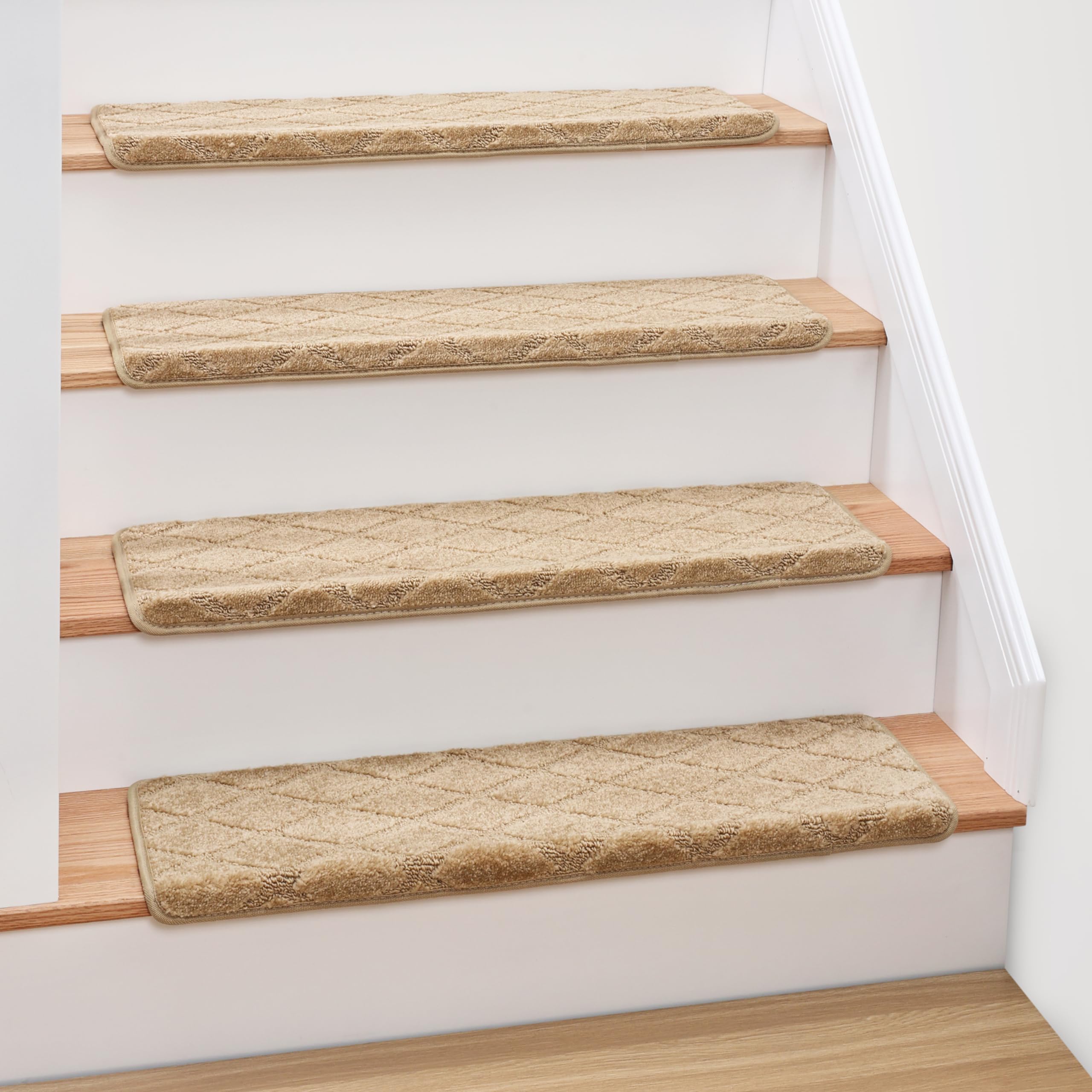 MBIGM Bullnose Non-Slip Stair Treads with Reusable Adhesive (14 Pack) 9 ...