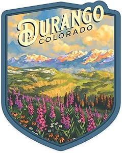 Amazon.com: Die Cut Sticker Durango, Colorado, Oil Painting, Contour ...
