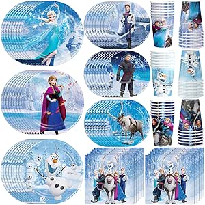 Amazon.com: Frozen Birthday Party Supplies 120pcs Disposable Frozen ...