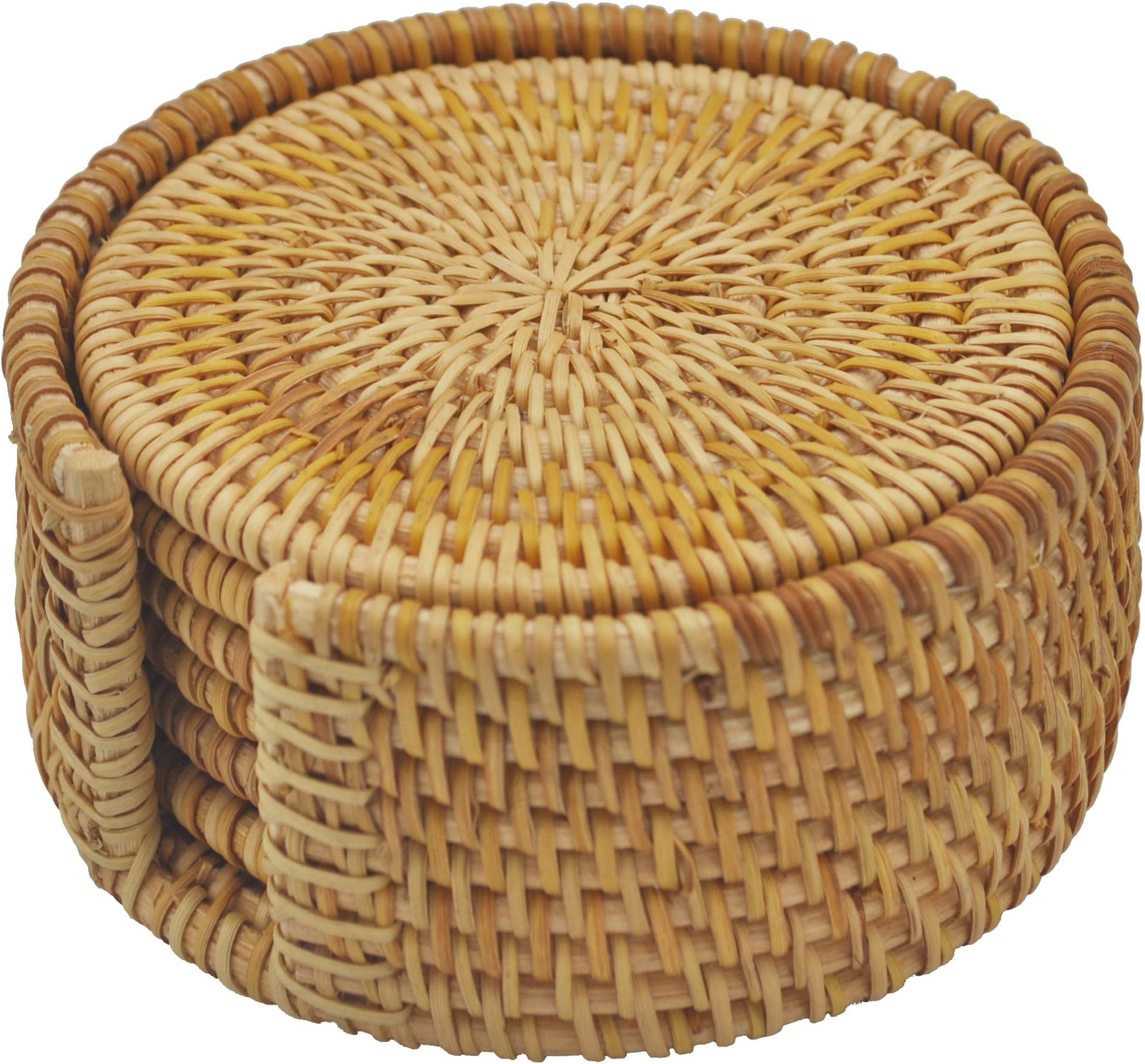 Amazon.com: Eneocare Handmade Natural Rattan Coasters for Drinks ...