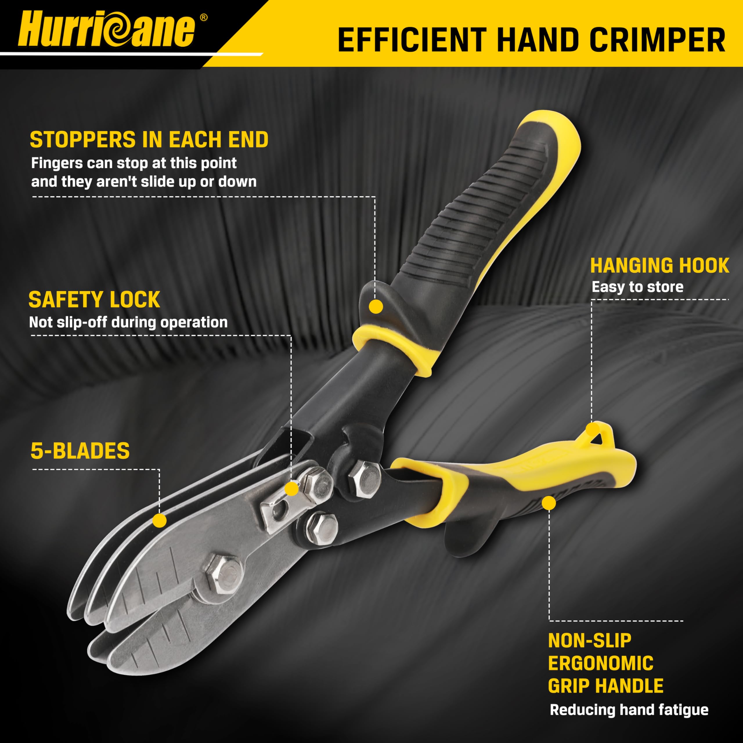 Snapklik.com : HURRICANE 5 Blade Sheet Metal Crimper, Hand Crimper For ...