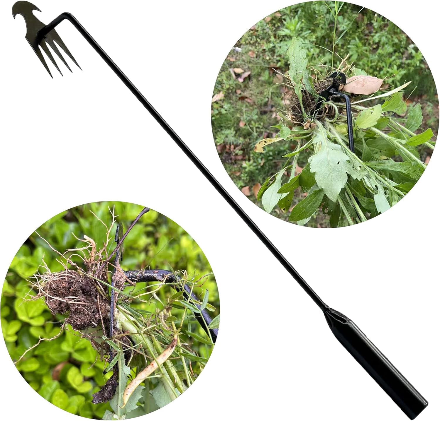 Amazon.com : 19.7in Weed Puller Tool, 4-Tooth Weeding Artifact ...