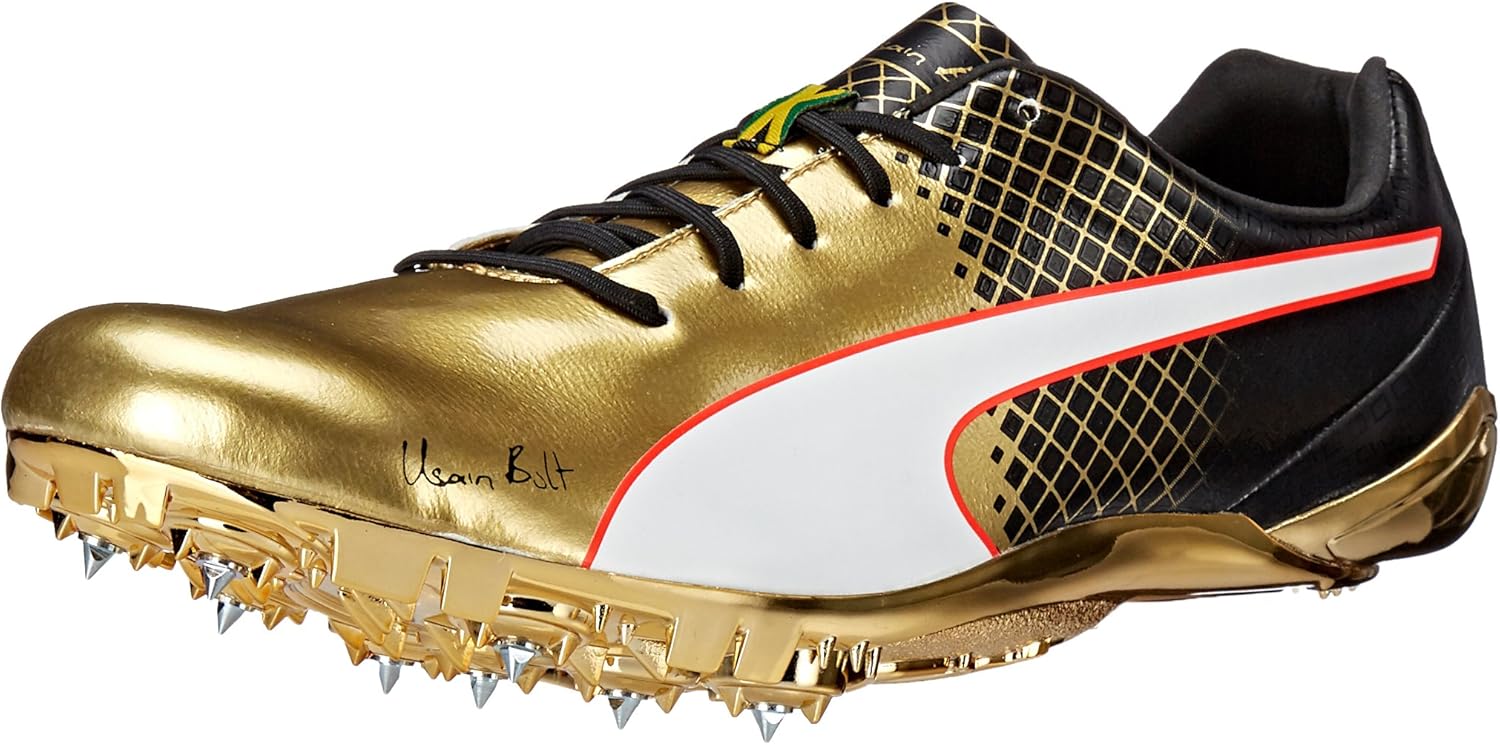 PUMA Men's Evospeed Electric Bolt Tricks Track Shoe, Gold/Puma Black ...