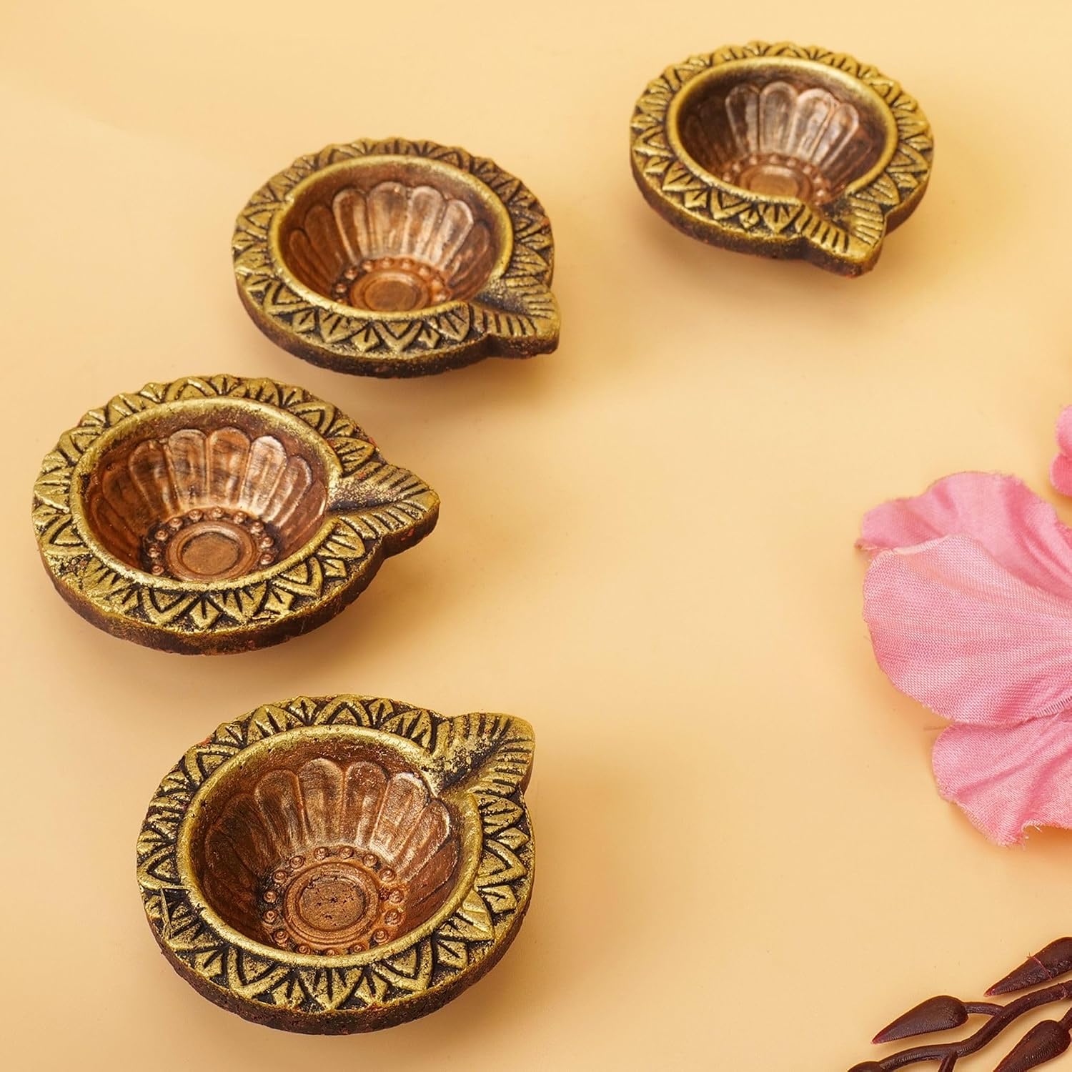 Amazon.com: Diyas for Diwali Decorations Diwali Diya | Pack of 4 Dia ...