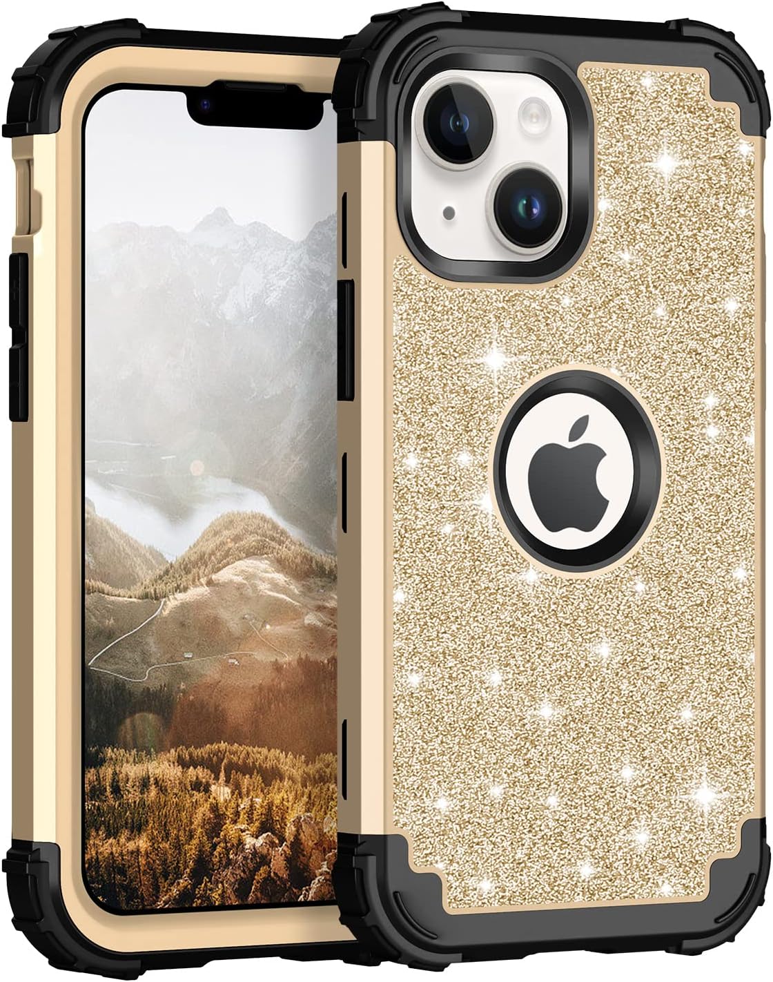 Amazon.com: LONTECT for iPhone 14 Case Glitter Sparkly Bling Shockproof ...