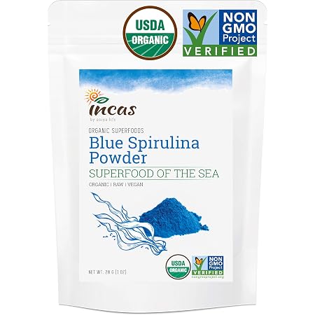 Amazon.com: KOS USDA Organic Blue Spirulina Powder, Phycocyanin - Vegan ...
