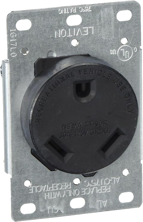 Amazon.com: Leviton 7313-S00 30 Amp, 125V, Nema Tt-30R, 2P, 3W, Flush ...
