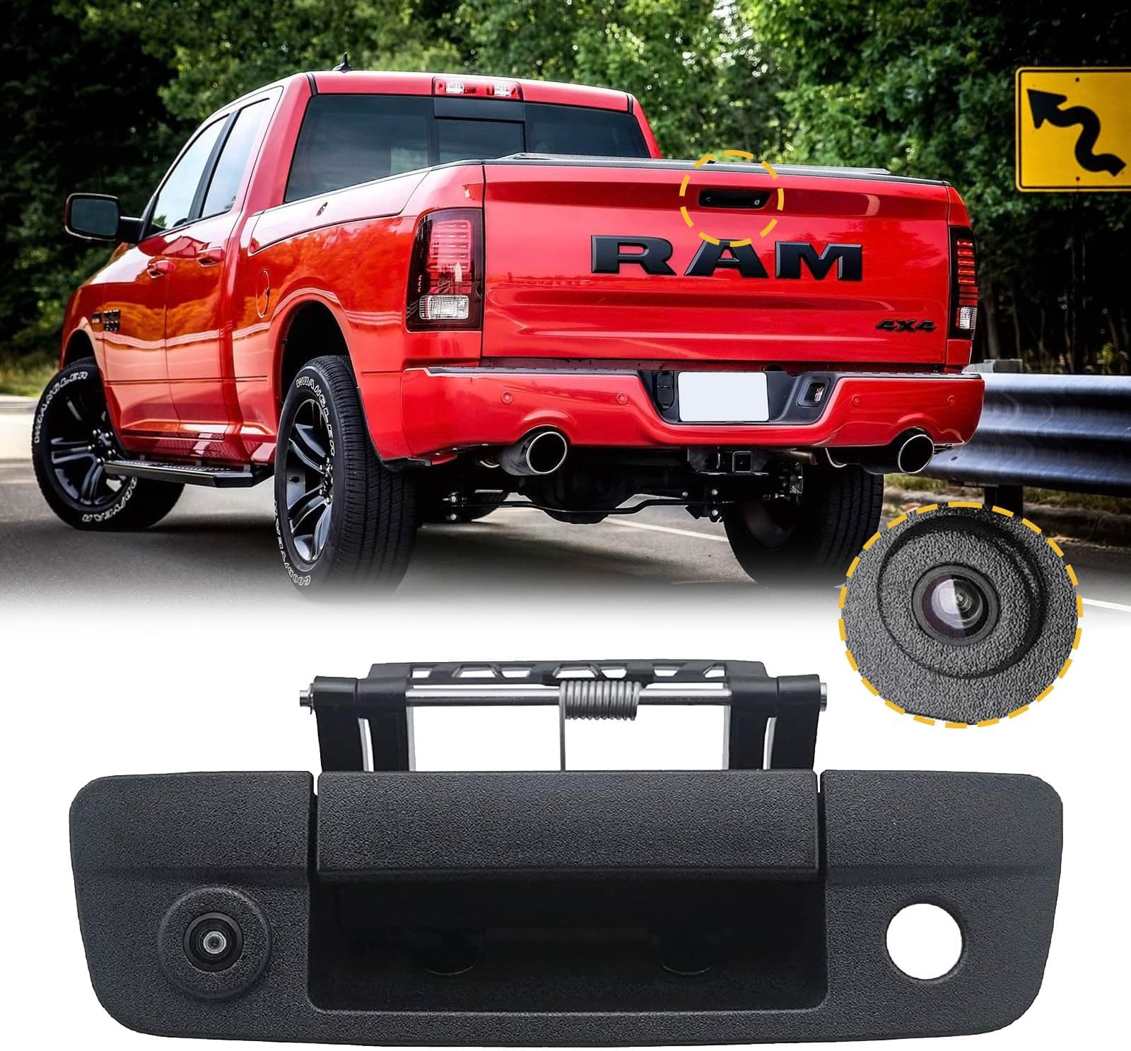 ASVEGEN - Cámara de respaldo para Dodge Ram 1500 2500 3500 2009-2017 ...