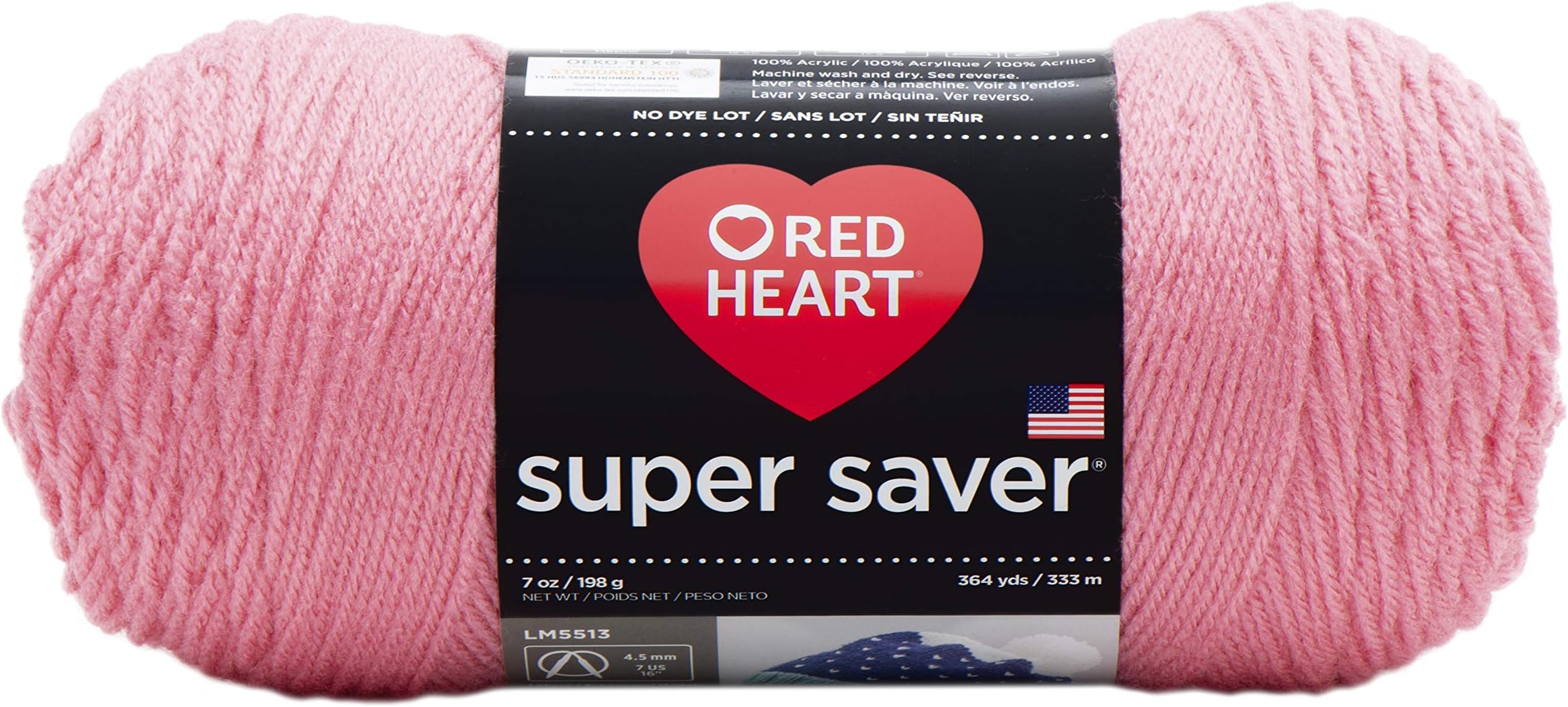 Amazon.com: Red Heart Super Saver Perfect Pink Yarn - 3 Pack of 198g ...