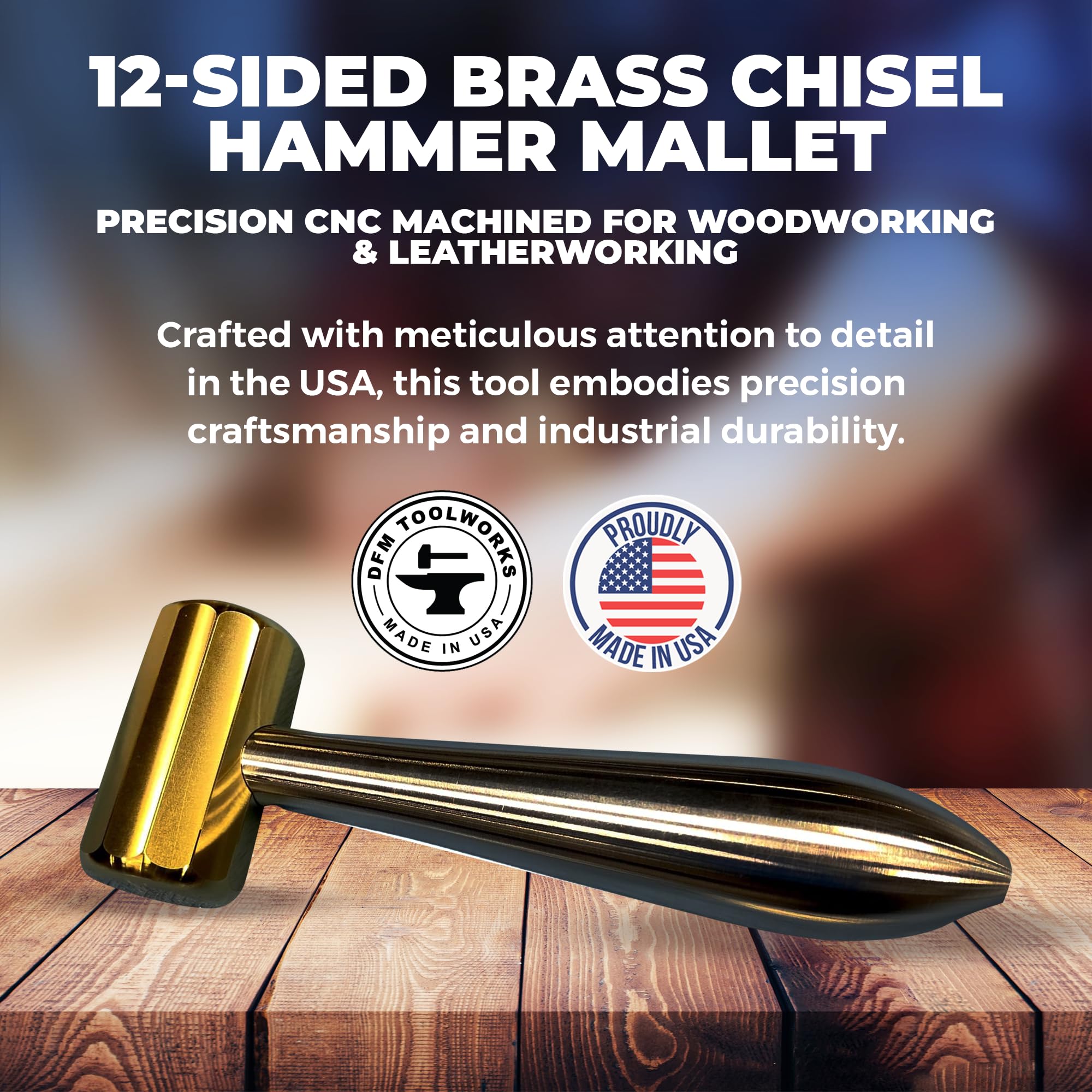 Snapklik.com : DFM Tool Works 12-Sided Brass Chisel Hammer Mallet ...