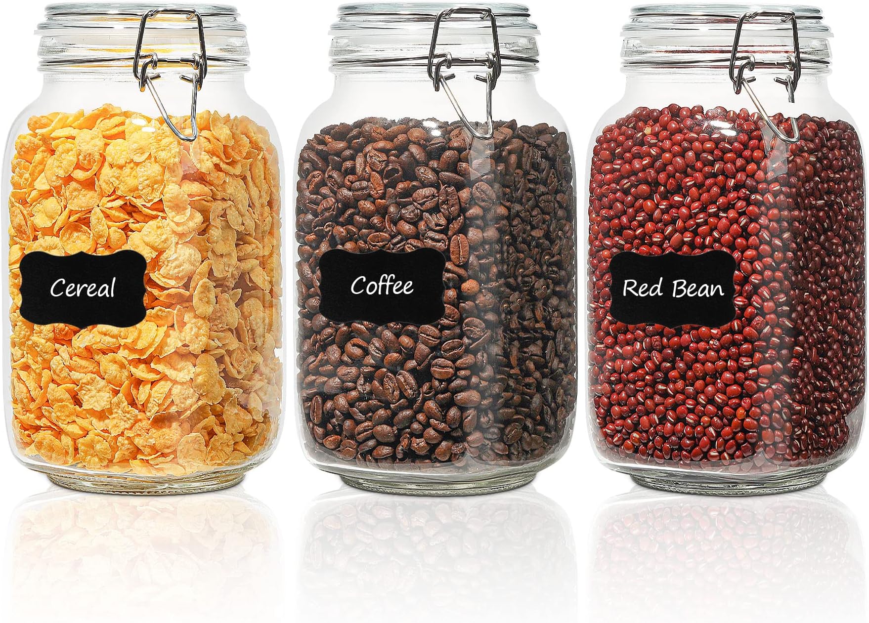 Amazon.com: HomEquip 5-Piece Airtight Canister Set with Clip Top Lids ...