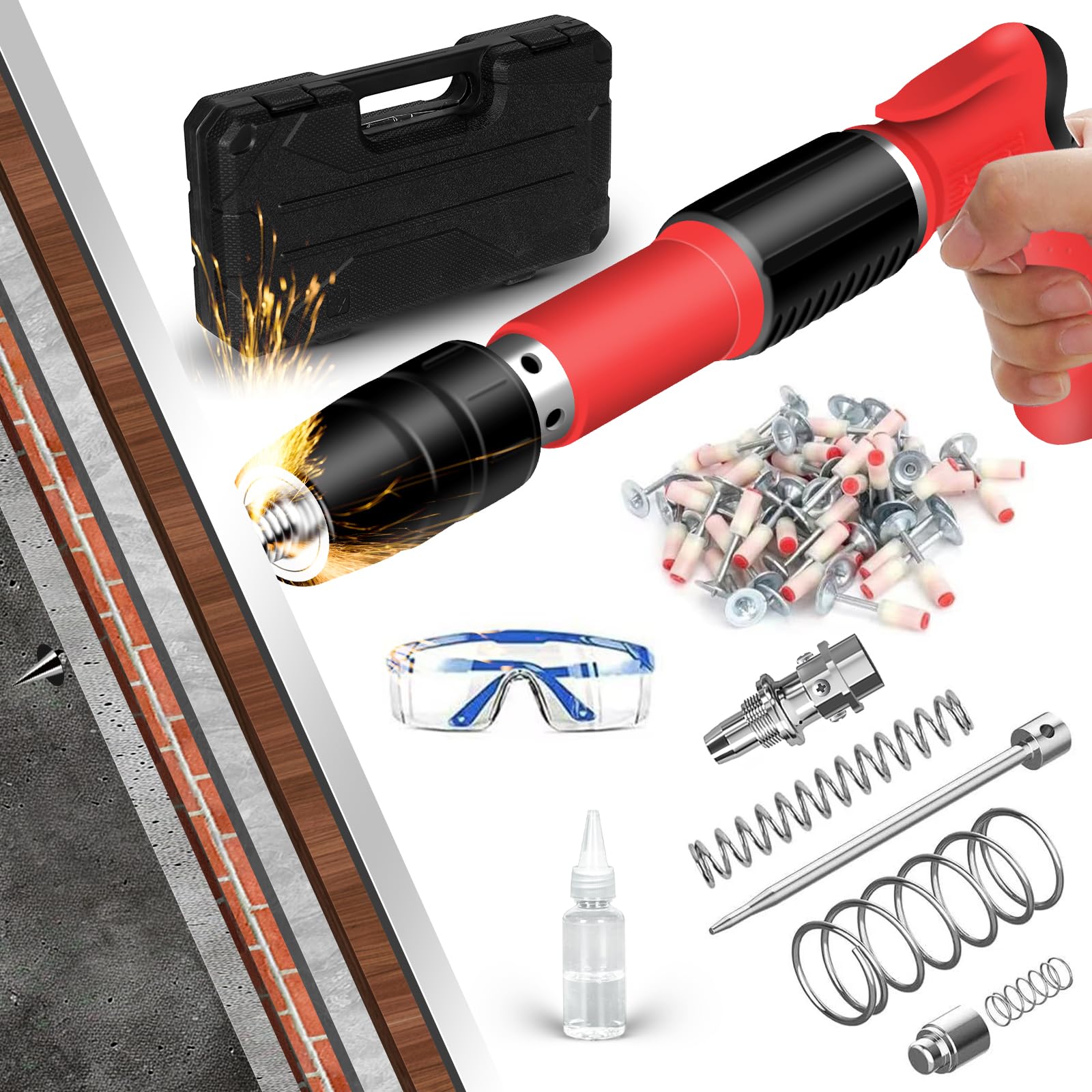 Amazon.com: Concrete Mini Nail Gun Kit with 100pcs Nails, 5 Speed ...