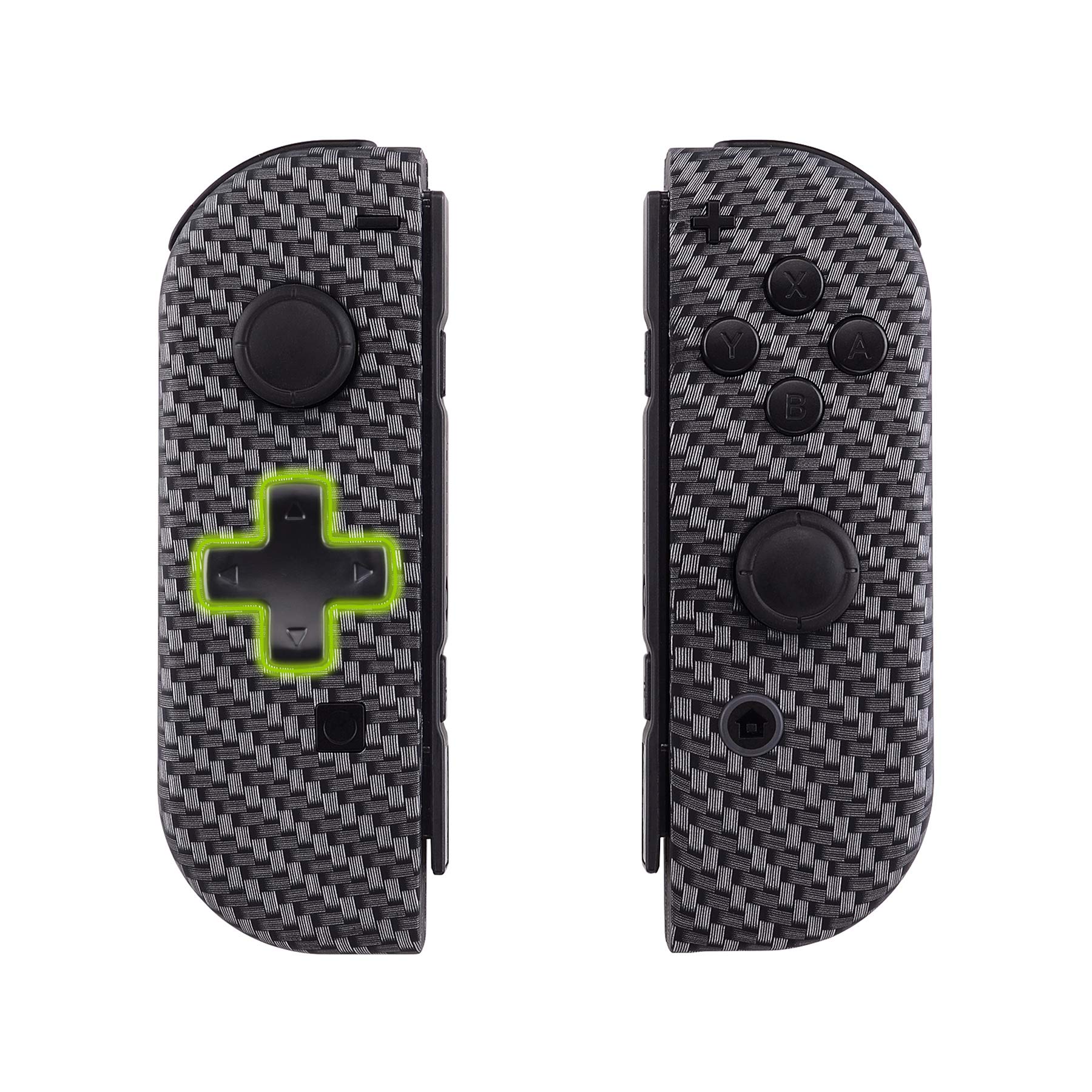 Buy eXtremeRate Black Silver Carbon Fiber Joycon Handheld Controller Housing (D-Pad Version) w ...