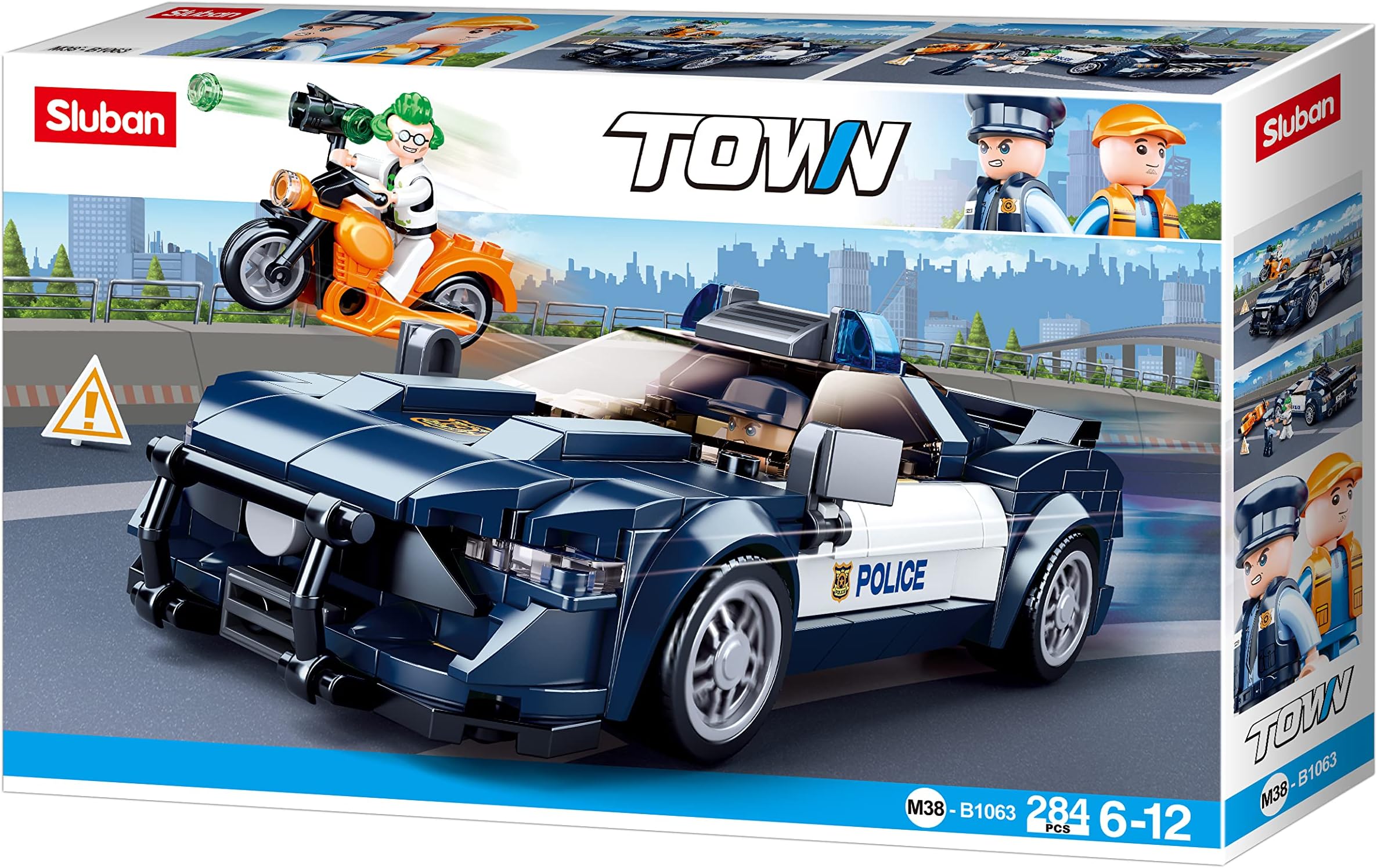 Sluban Town Series - Police Car Building Blocks 284 PCS with 2 Mini ...