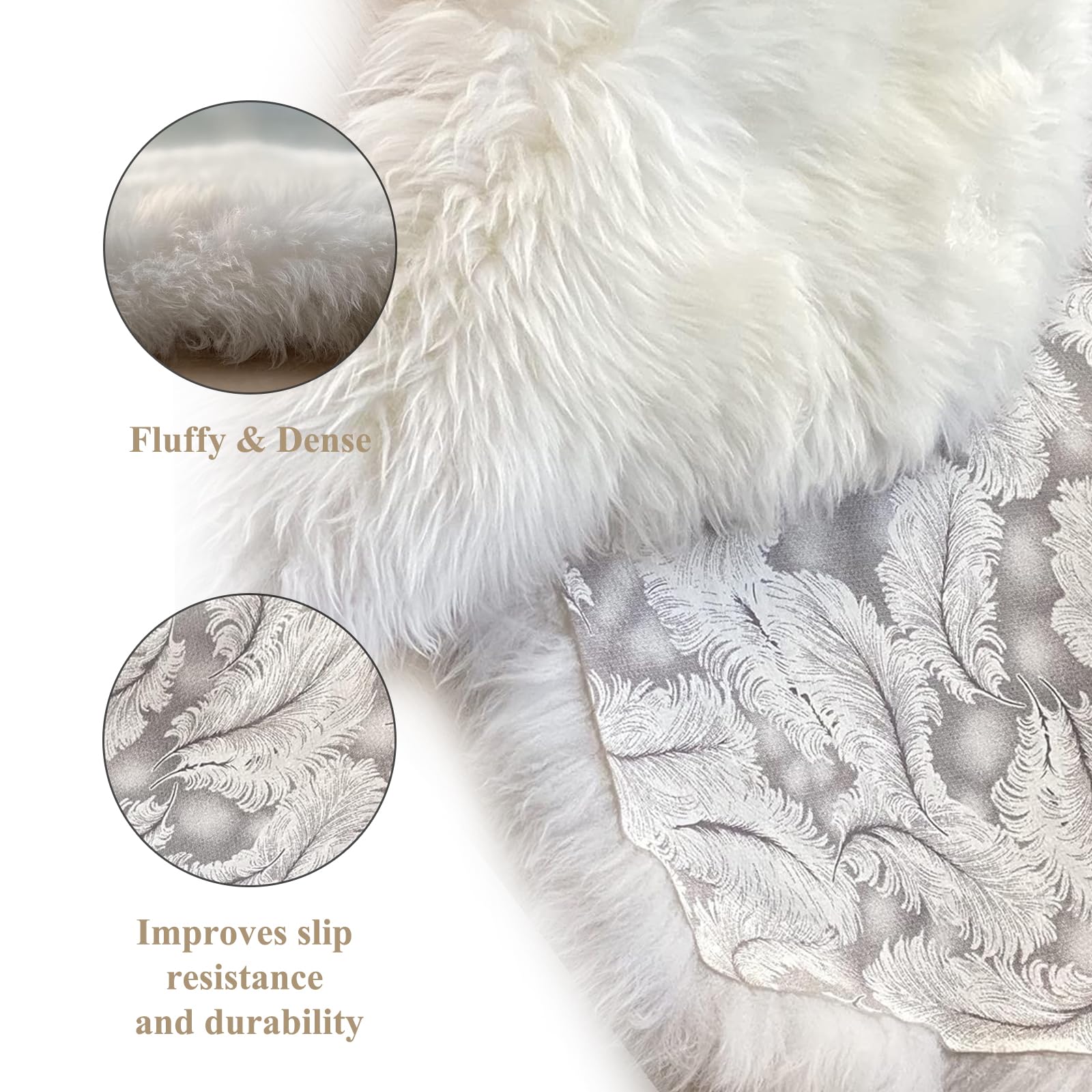 Bandkos Genuine Australian Merino Sheepskin Rug, Fluffy Irregular ...