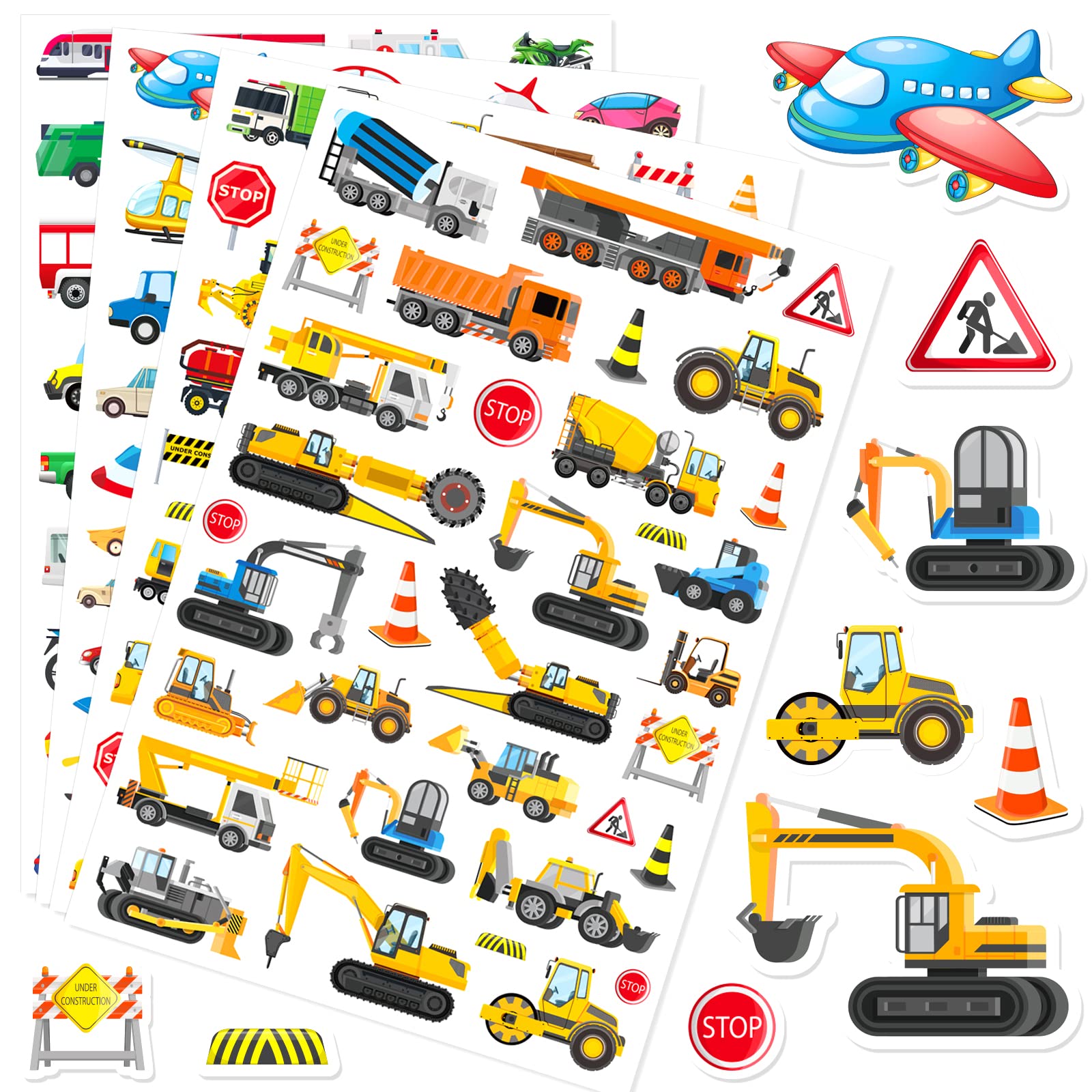 Amazon.com: Construction Cars and Trucks Stickers 665 Counts ...